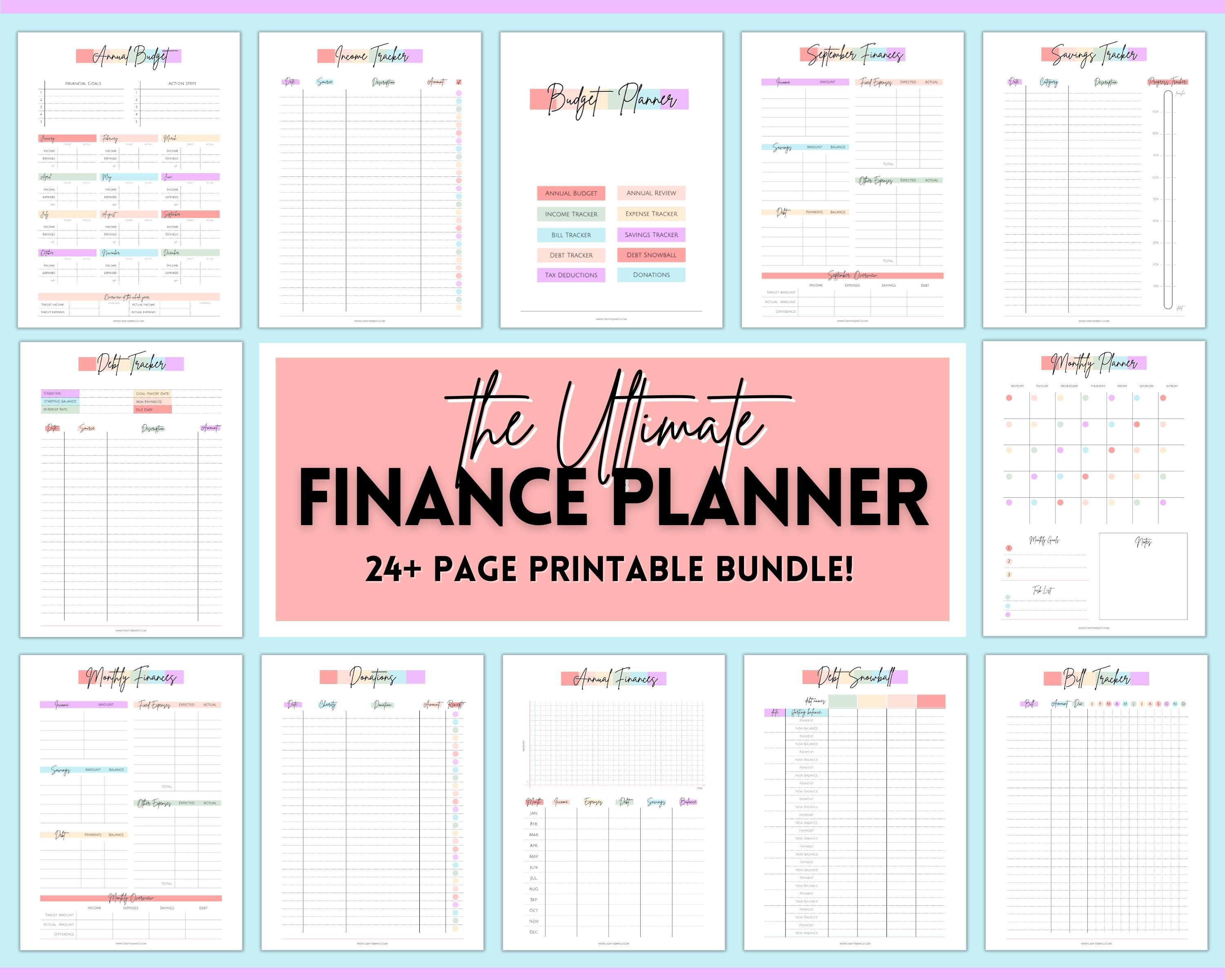 Budget Planner BUNDLE | Finance, Spend, Expense Tracker - COLORFUL