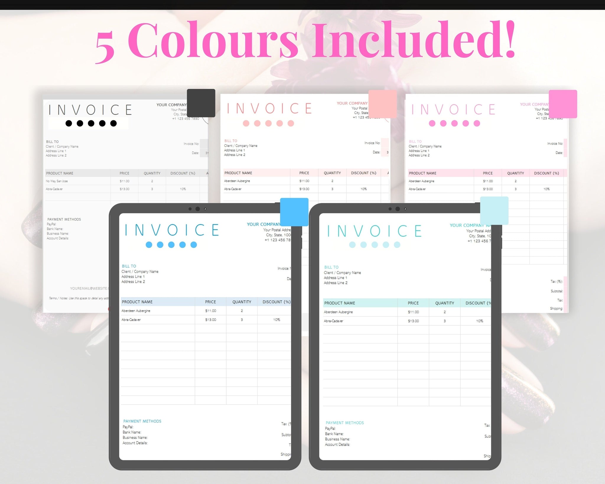 COLOR STREET Invoice Template | Color Street Order Form | Excel