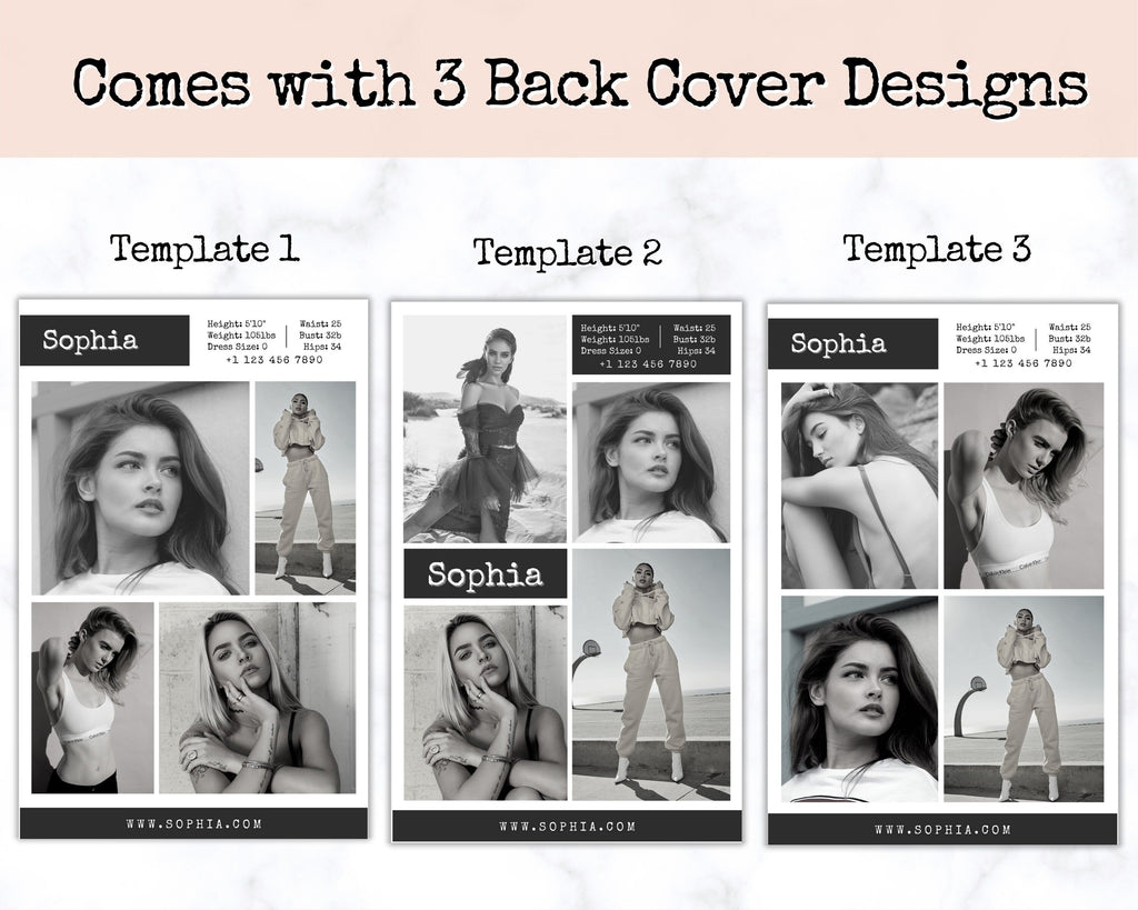 Female Model Comp Cards