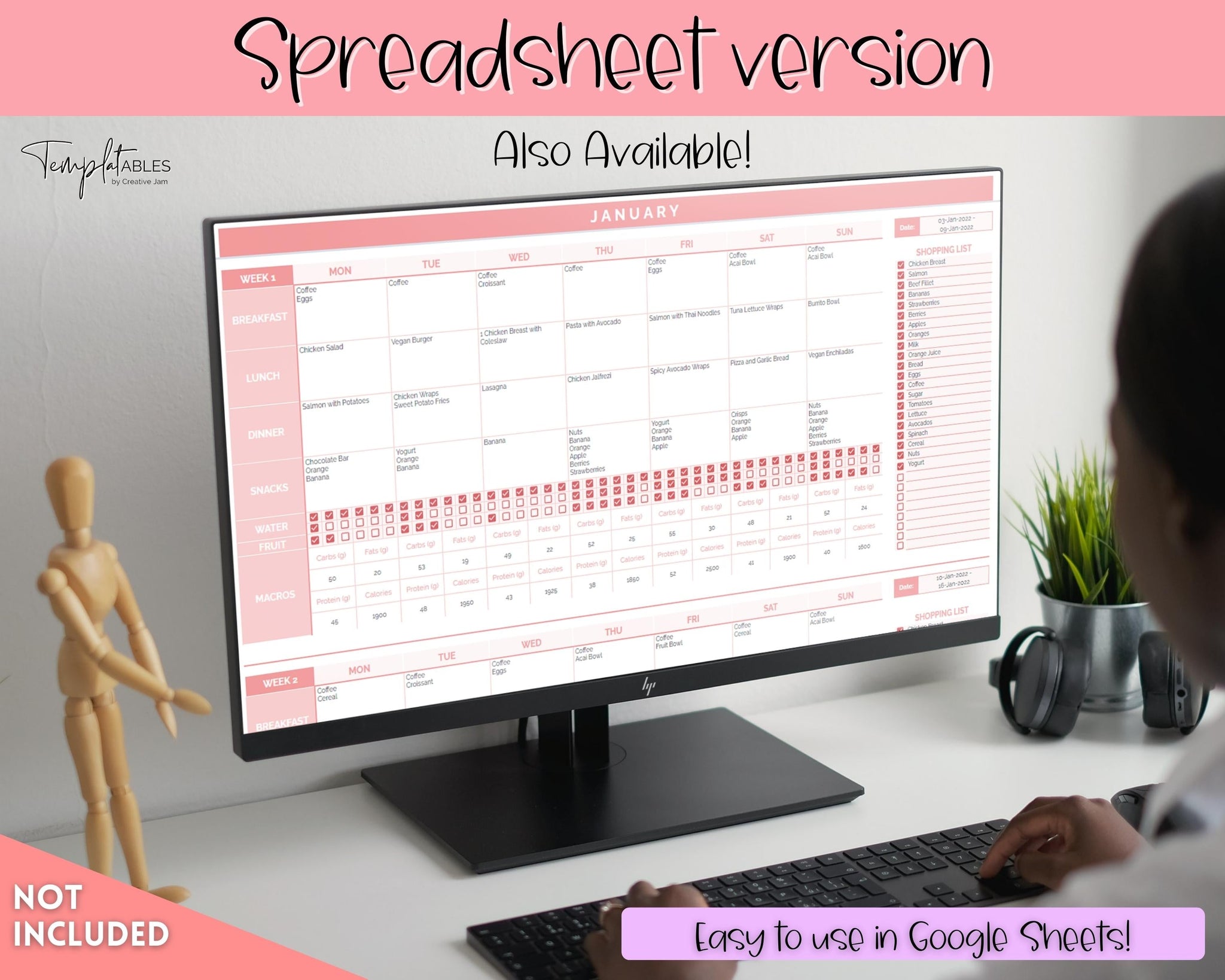 Grocery List Printable - Weekly Shopping List Master | Colorful Sky