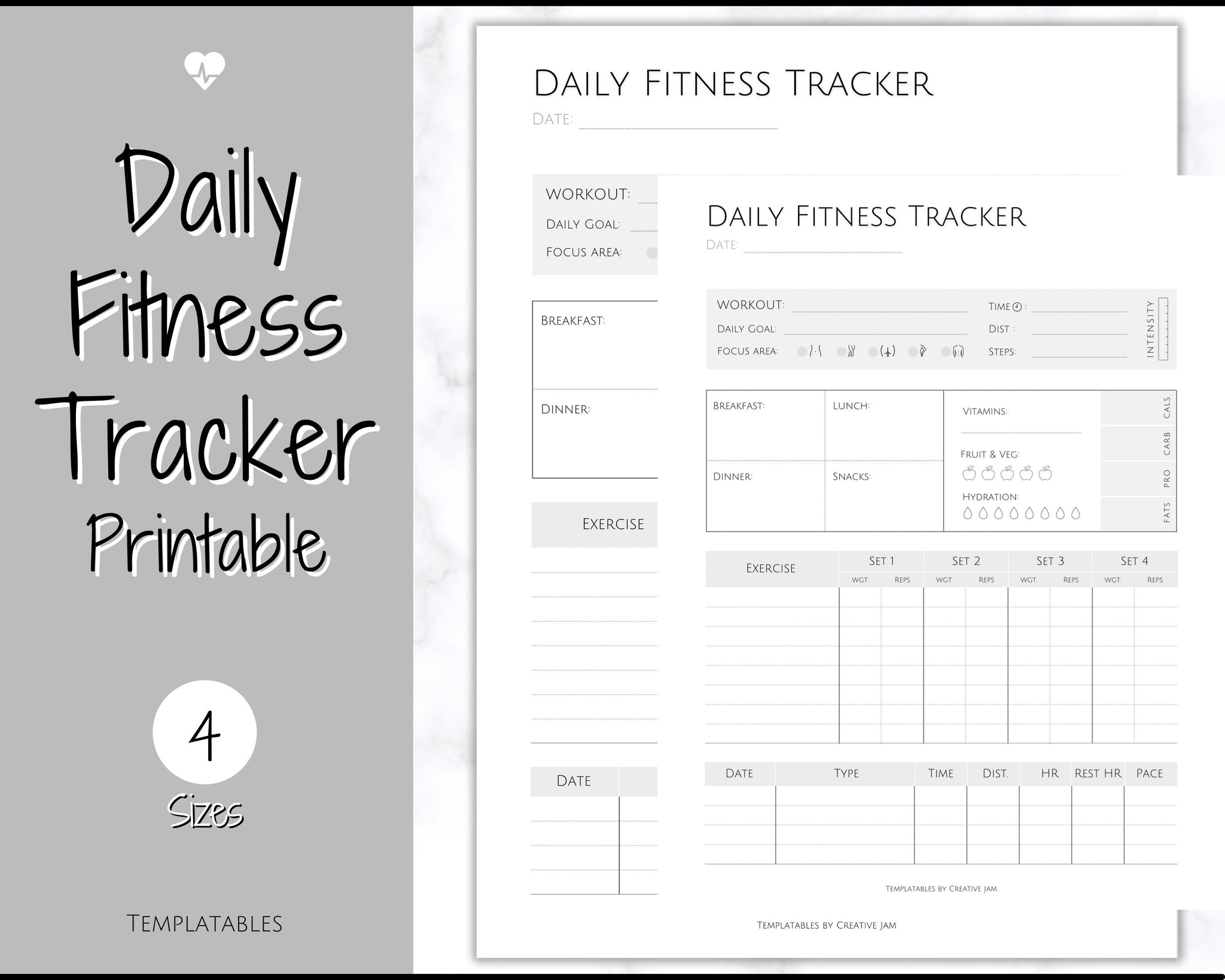 Daily Fitness Log Printable Printable Workout Templates For Personal