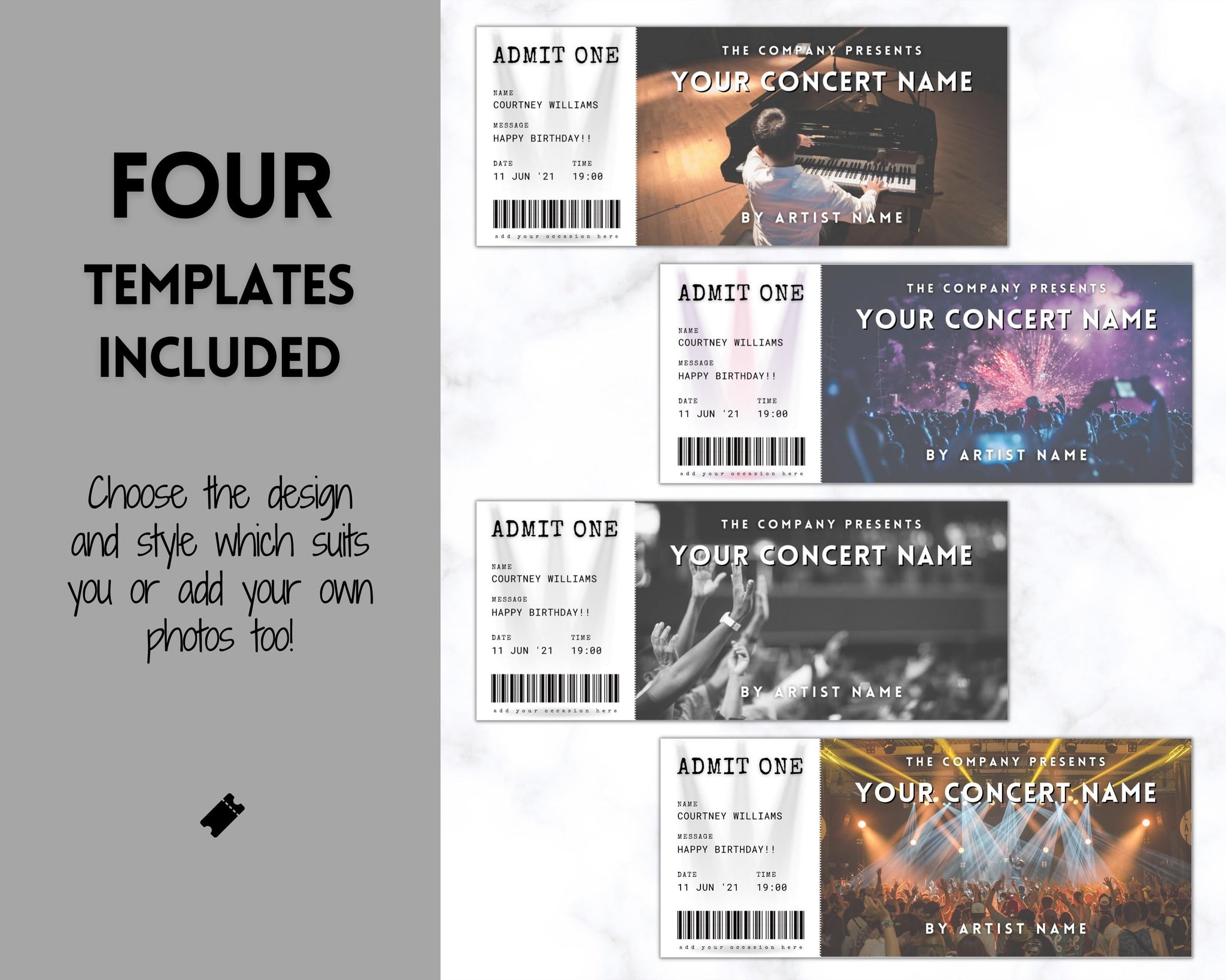 Concert Ticket Invitation Template Ticket Concert Invitation Show