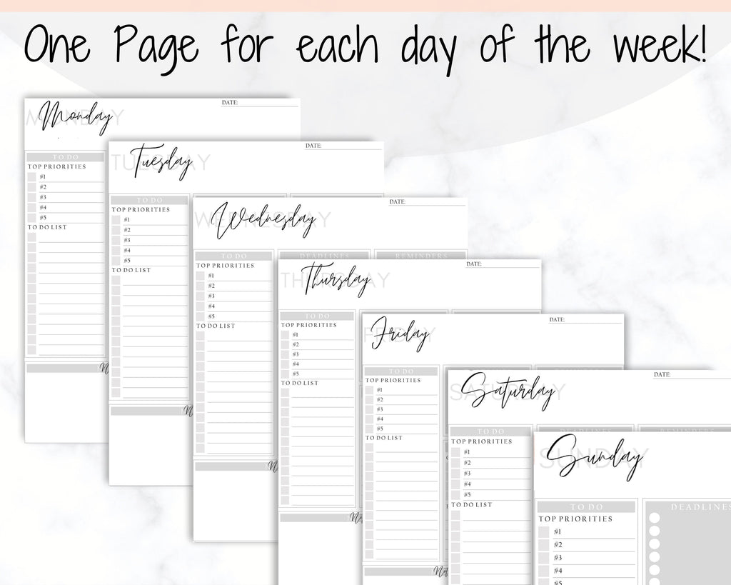 EDITABLE DAILY PLANNER | To Do List Productivity Printable