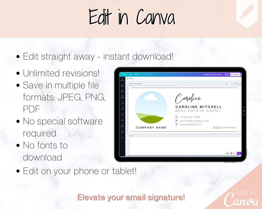 Editable Email Signature Template for Real Estate Professional
