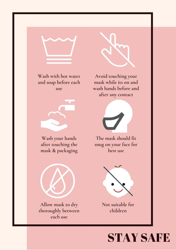 Face Mask Label Care Card Instructions | How to Handle Order Card