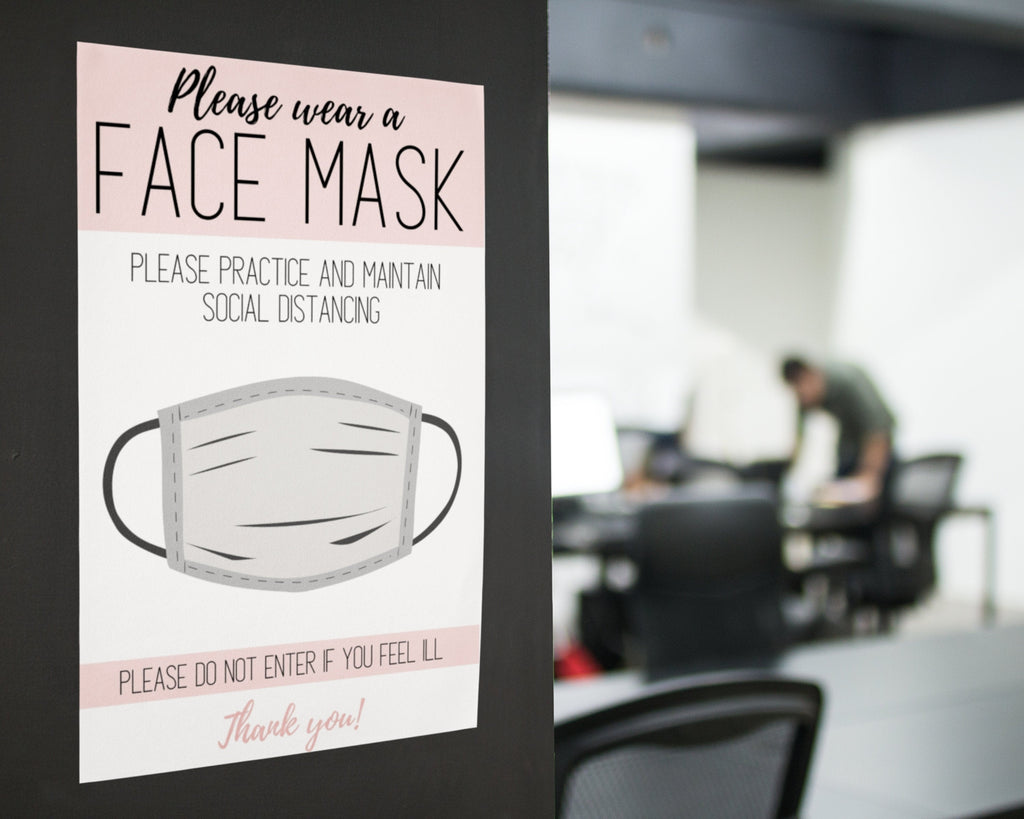 Please wear a Face Mask Printable Signs | Multicolor Bundle