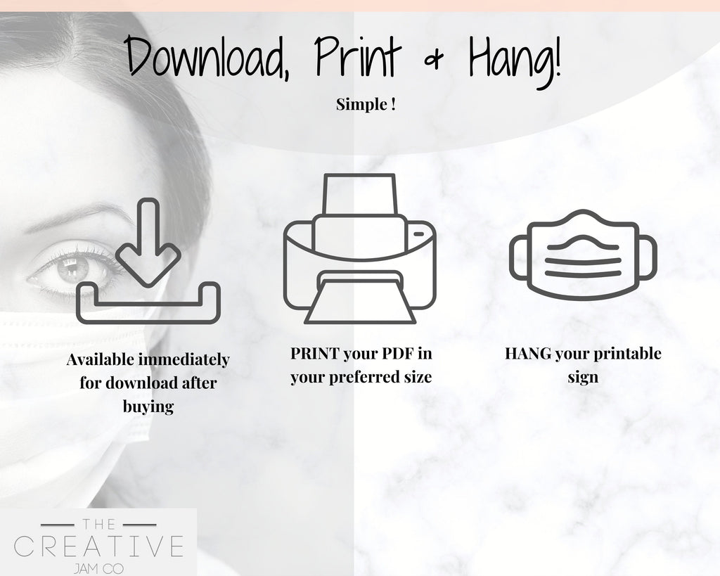 Please wear a Face Mask Printable Signs | Multicolor Bundle