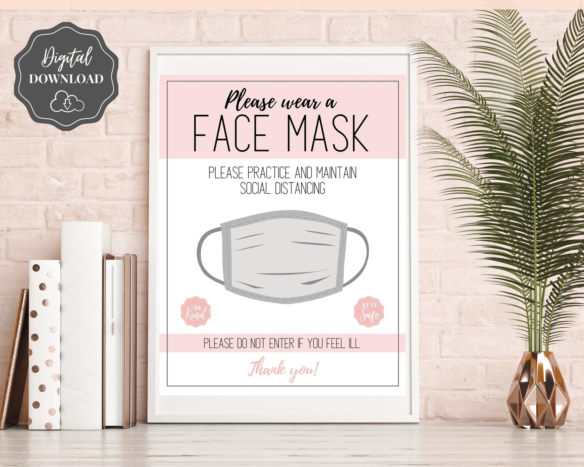 Please wear a Face Mask Printable Signs | Multicolor Bundle