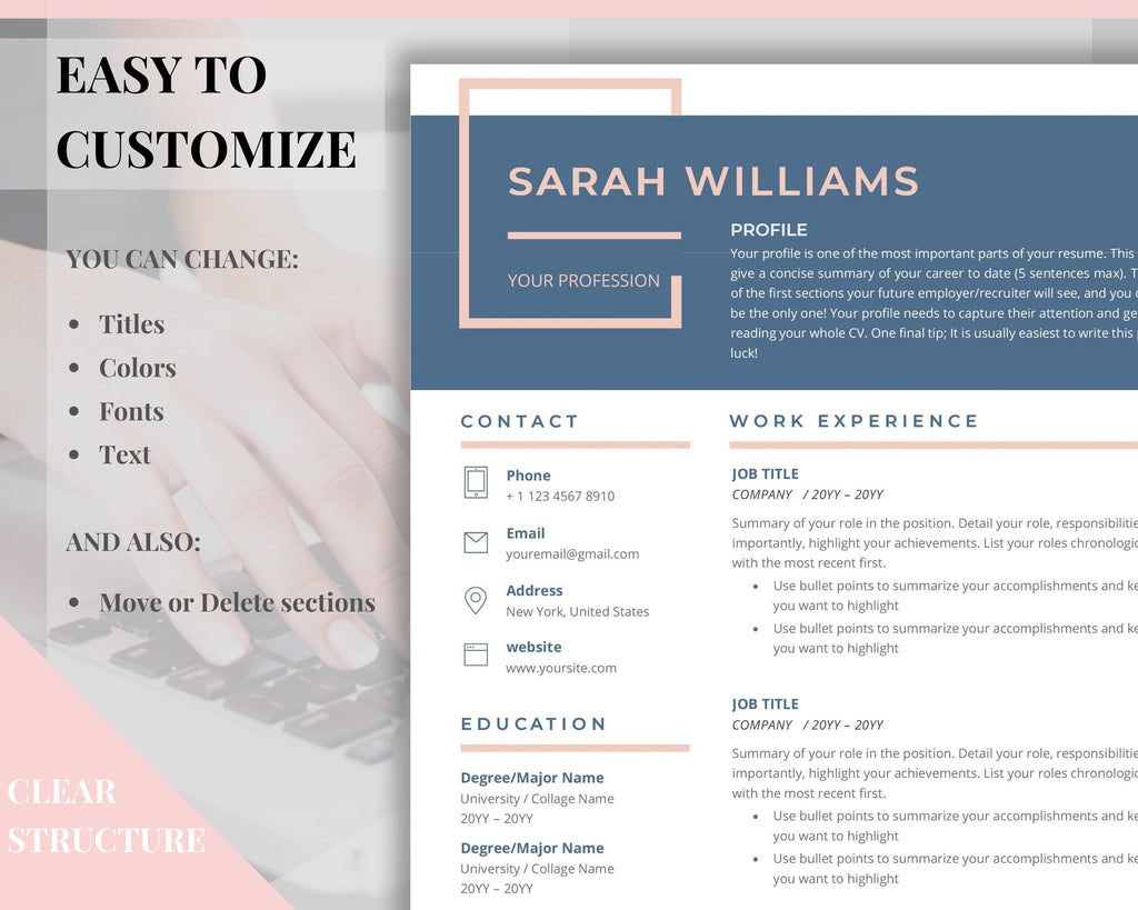 Google Docs Professional Resume Template | CV Templates