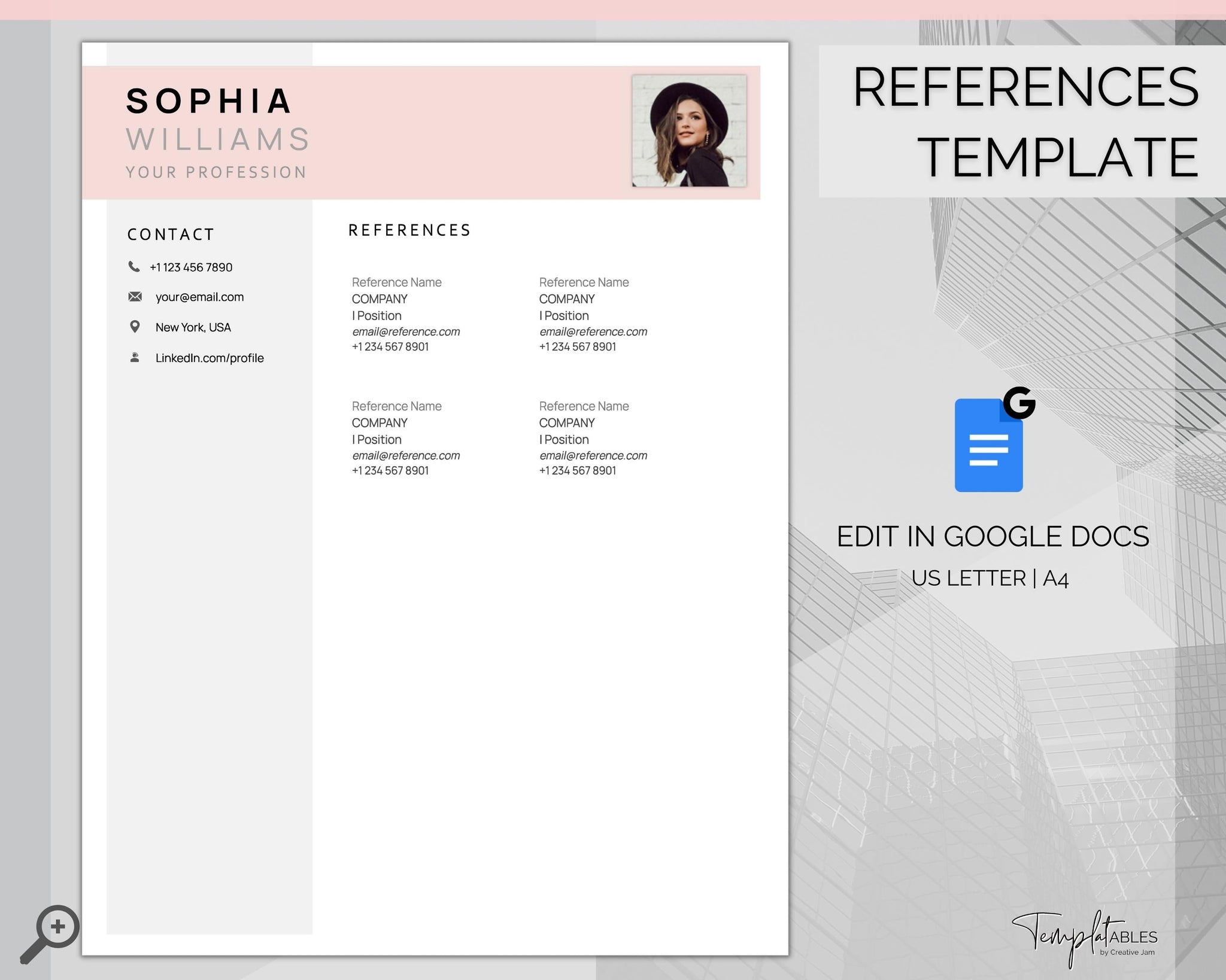 Resume Template for Google Docs - Professional CV Template | Style 4