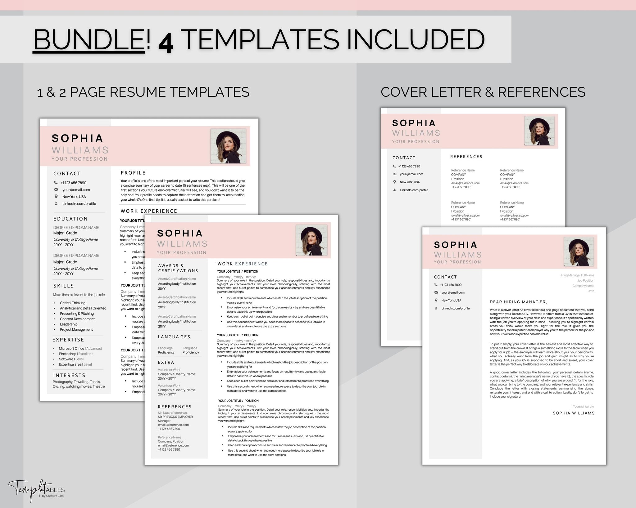 Resume Template for Google Docs - Professional CV Template | Style 4