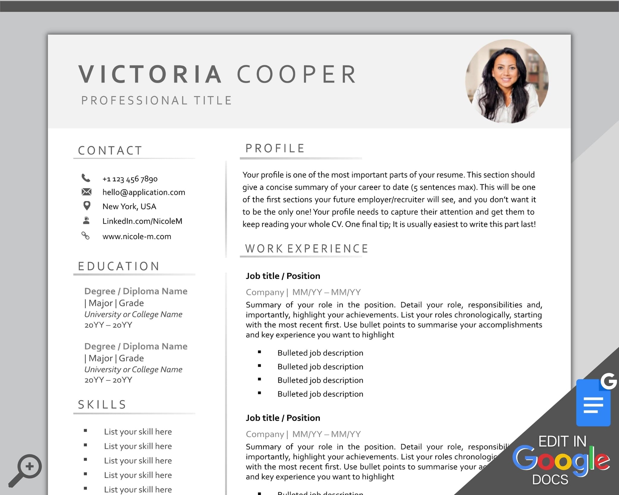 Google Docs Resume Template