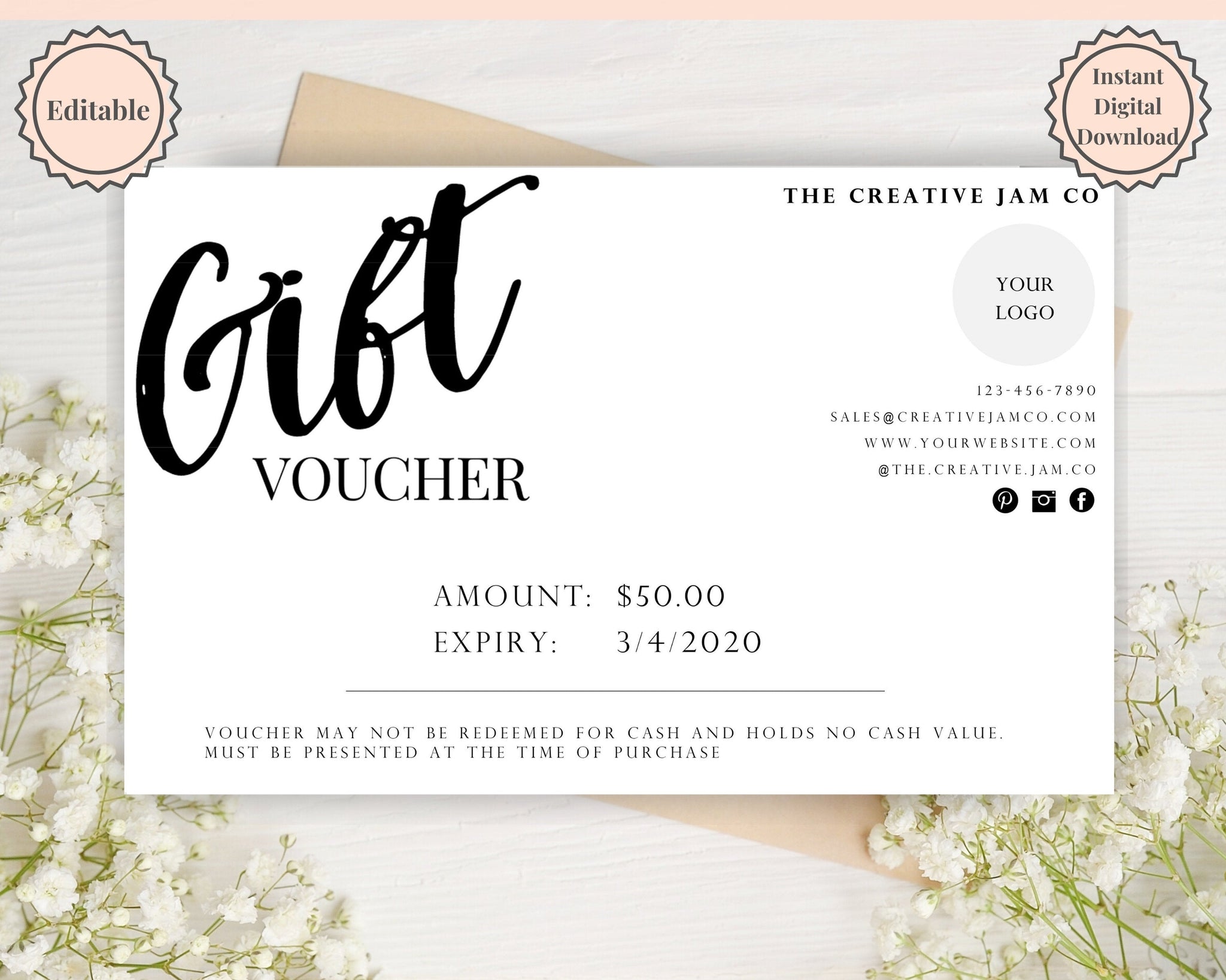 basic gift certificate template