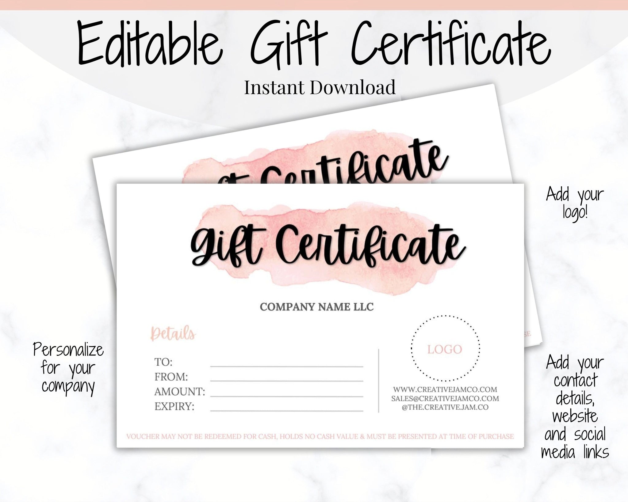 Gift Certificate Template Printable
