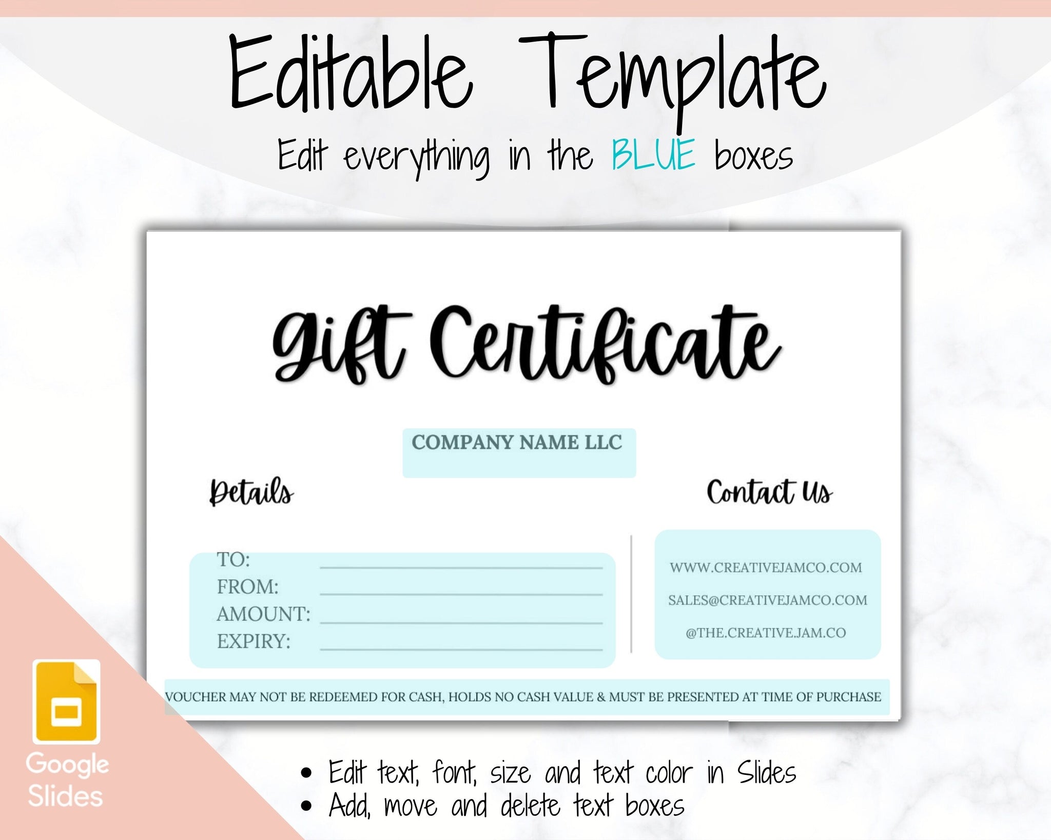 Customizable Gift Certificate Template Free