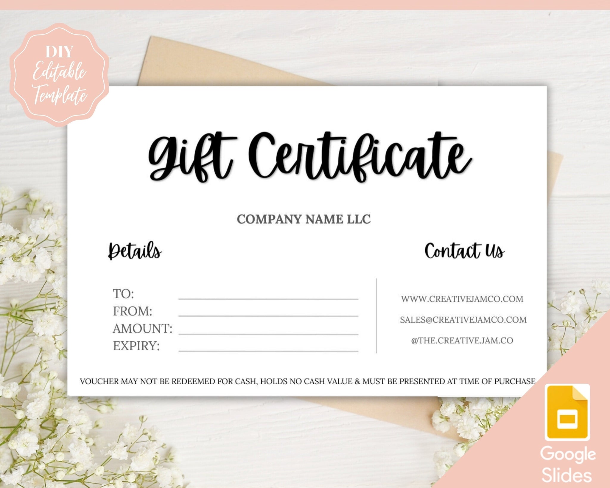 customizable gift certificate template