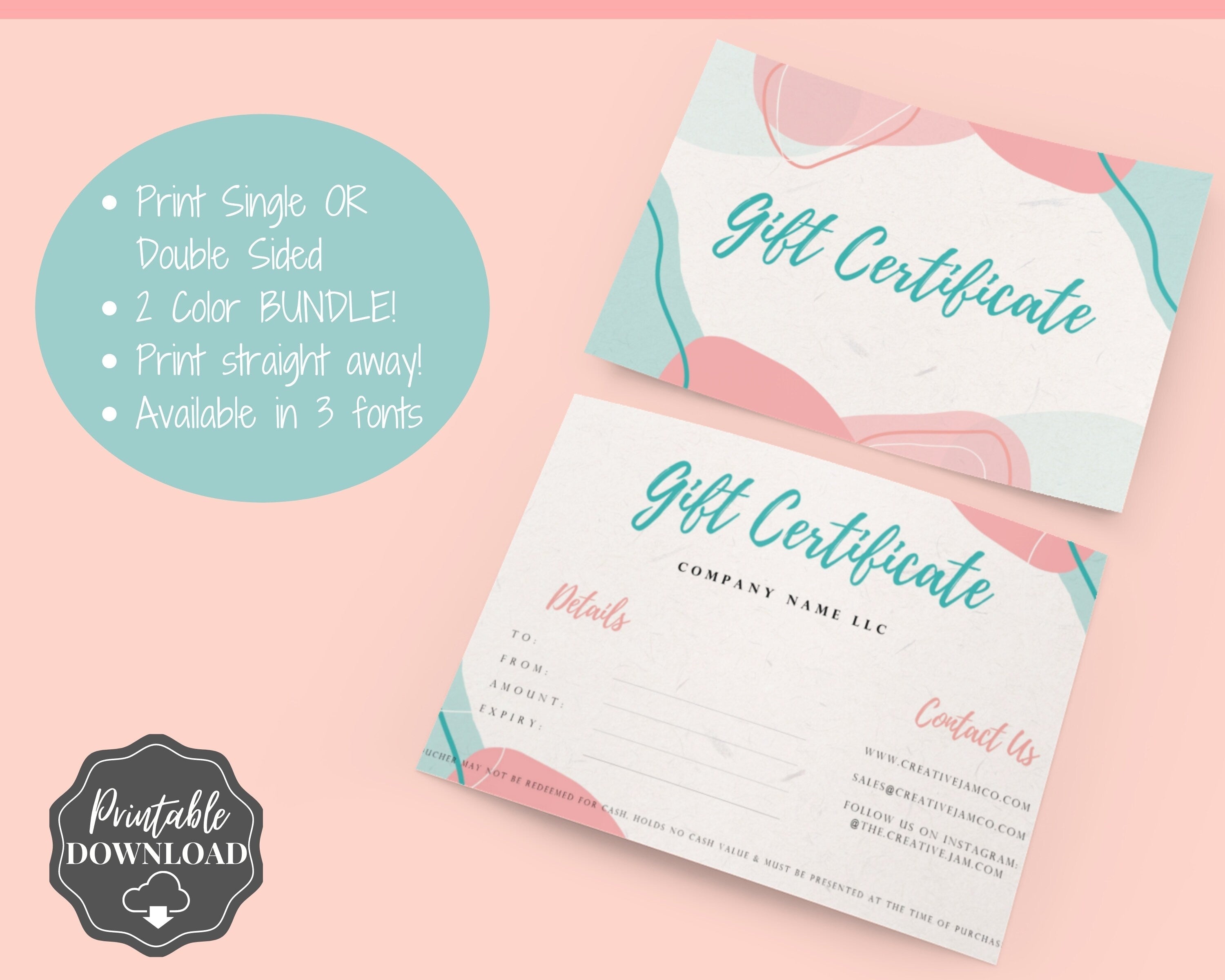 Gift Certificate Template | Customize your own Coupons & Gift Vouchers