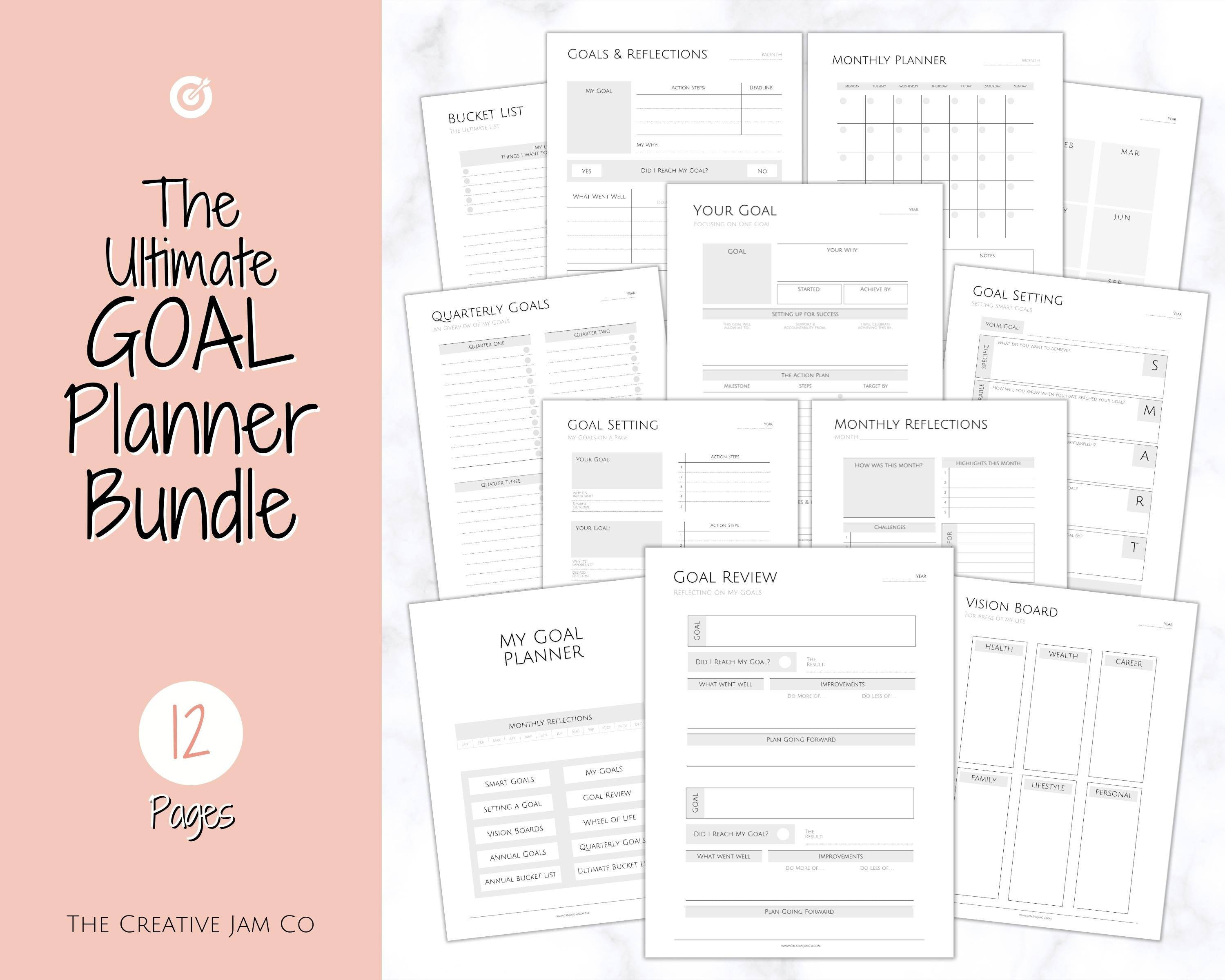Goal Journal Printable BUNDLE | 2023 Goals Planner, SMART Goal Setting