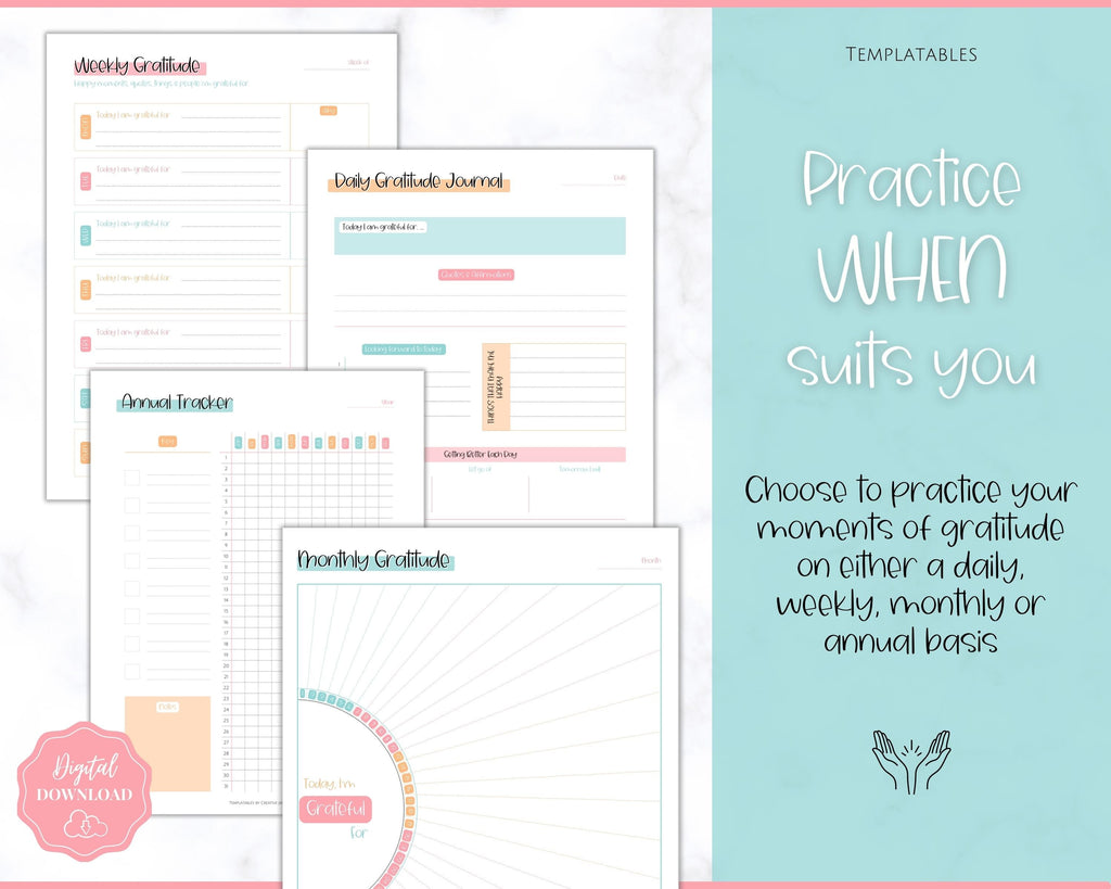Gratitude Journal Printable BUNDLE | Self Care & Wellness Planners