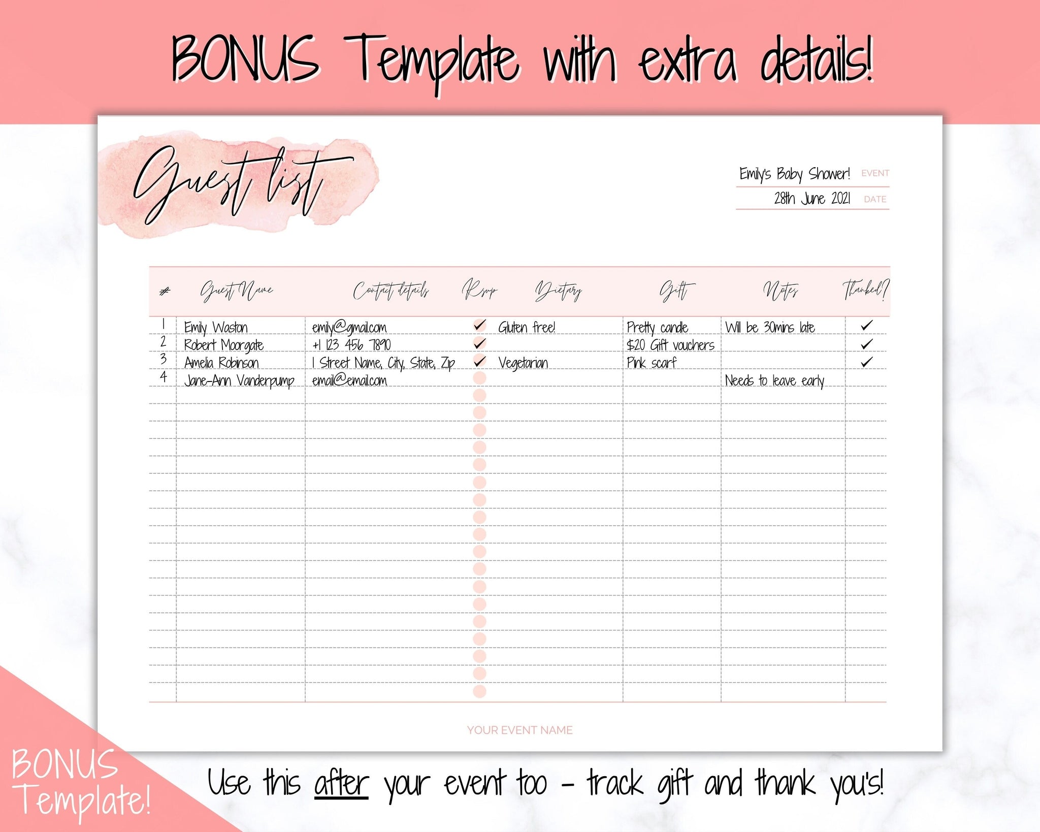 Wedding Guest Tracker Wedding Planner – Simplified