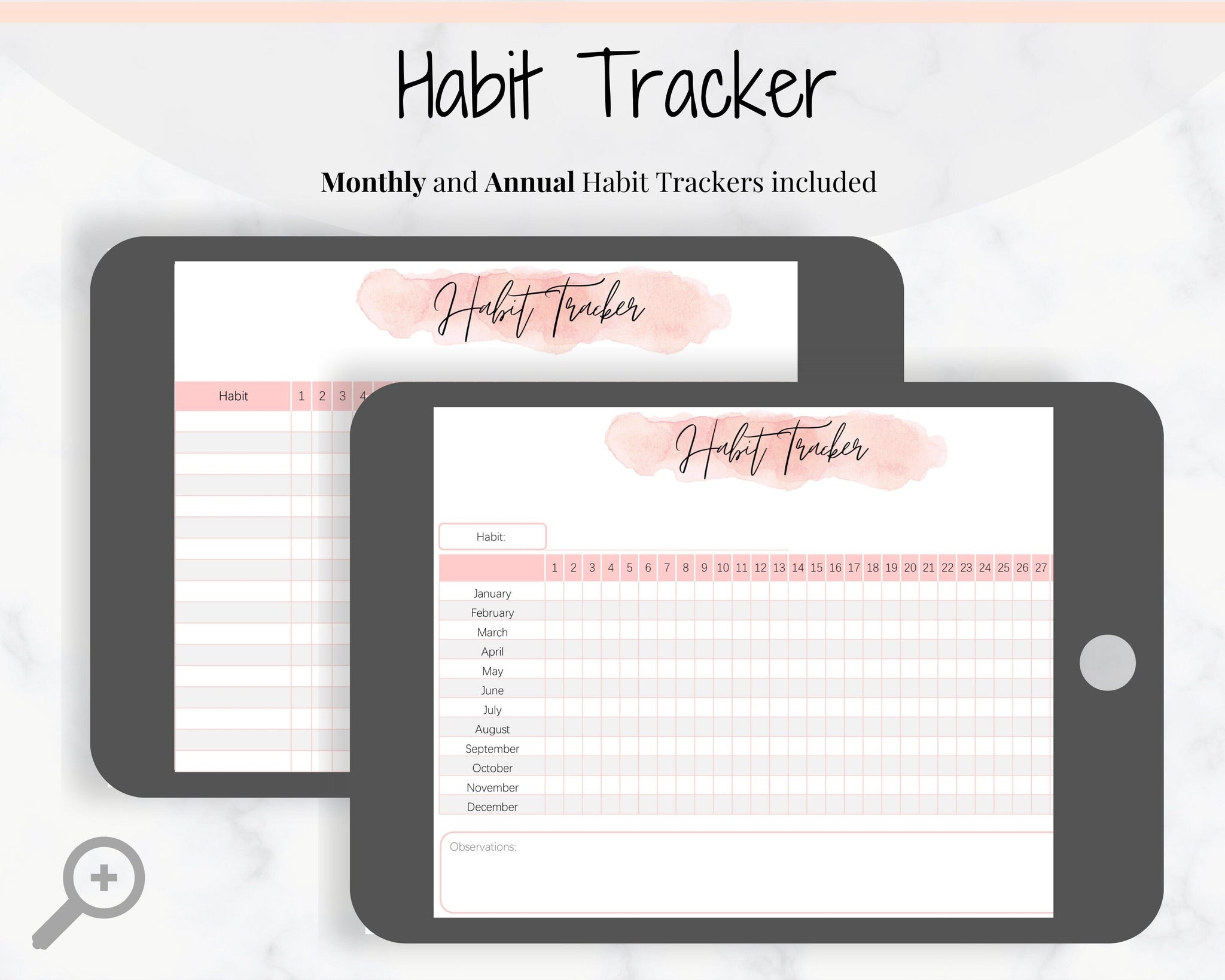 HABIT TRACKER Printable with Mood Tracker for Gratitude Journal