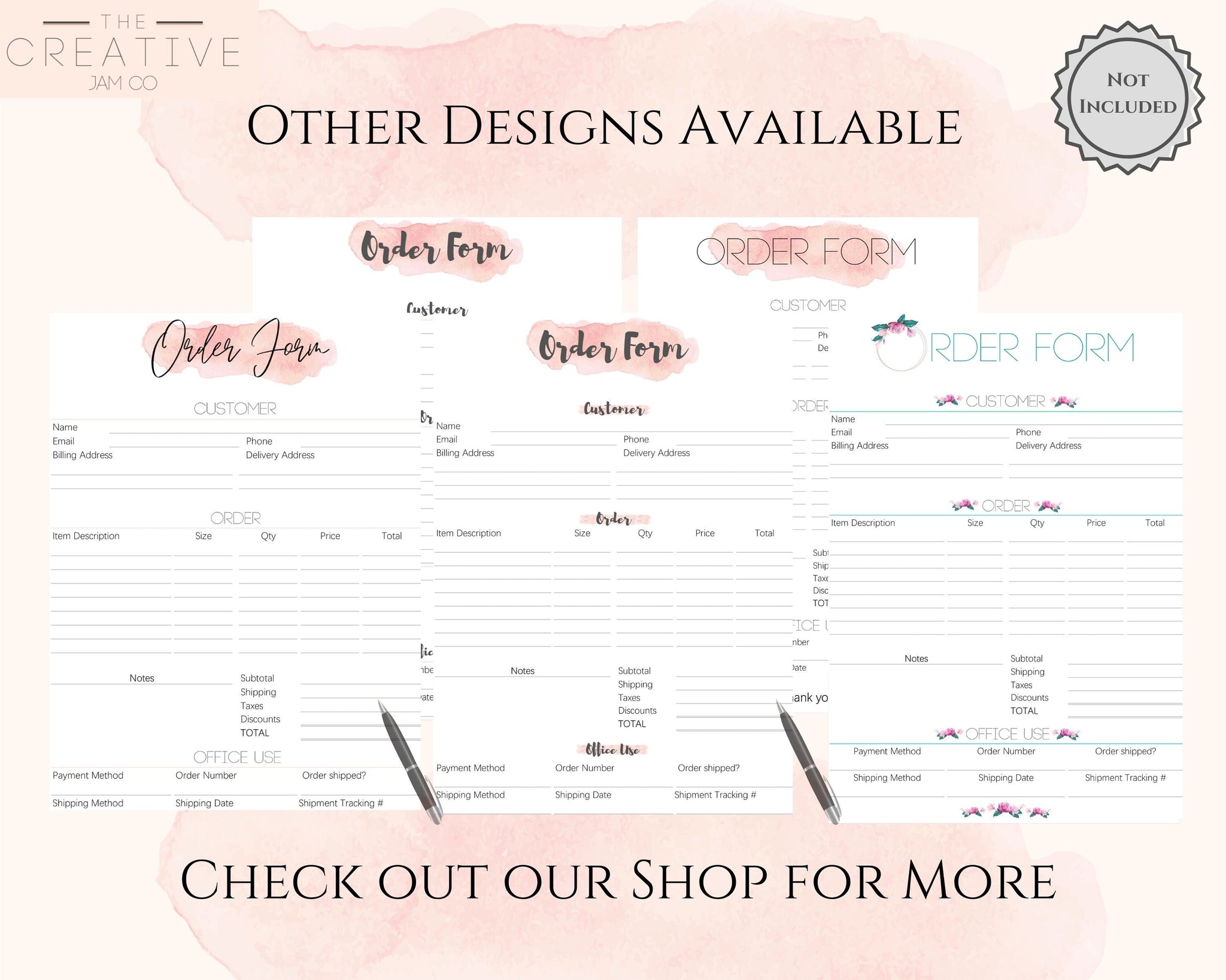 Editable Customer INVOICE Template & ORDER FORM Template | Bundle 1