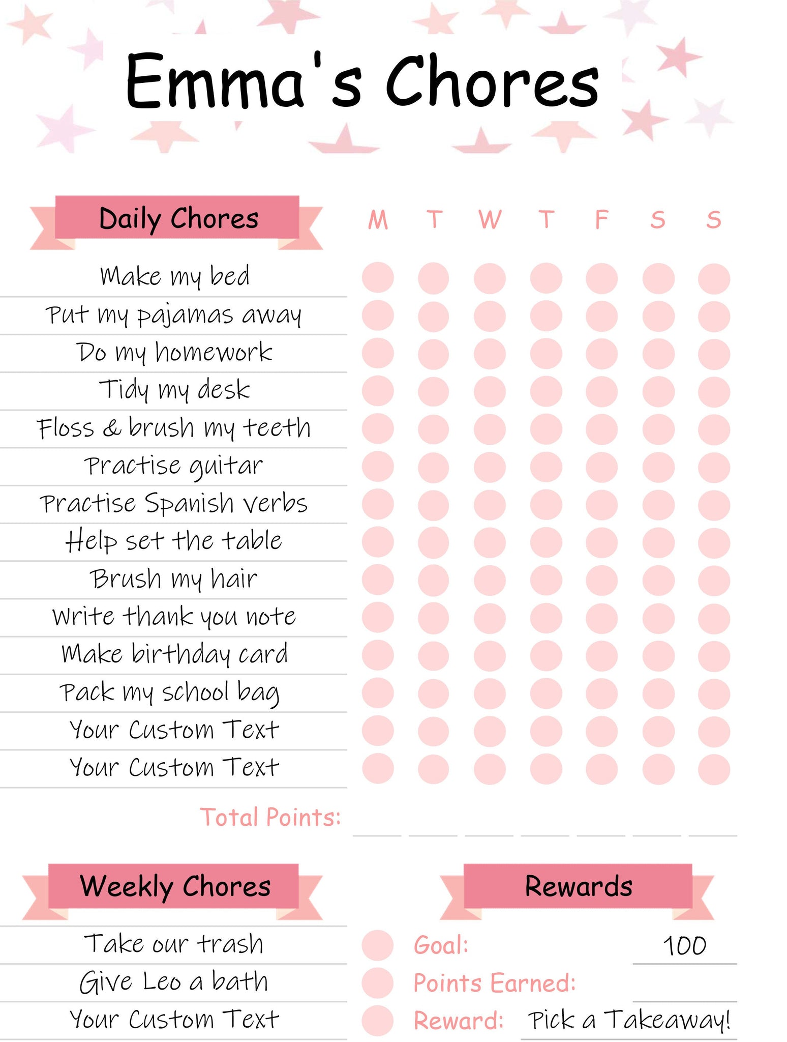 Kids Routine Chart | Editable Behaviour chart with Kids Chore Chart