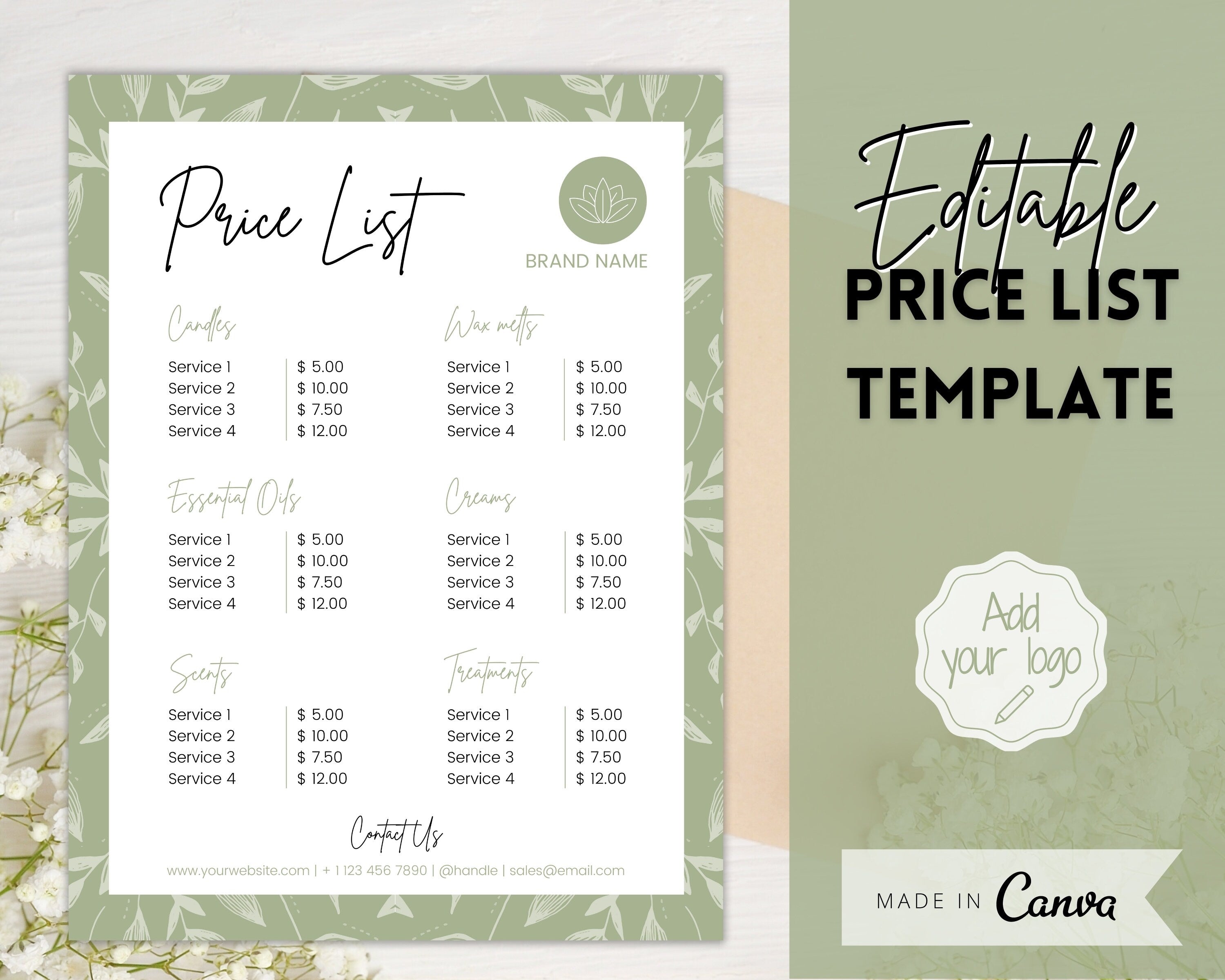 Editable Price List Template | Create a Professional Price Guide