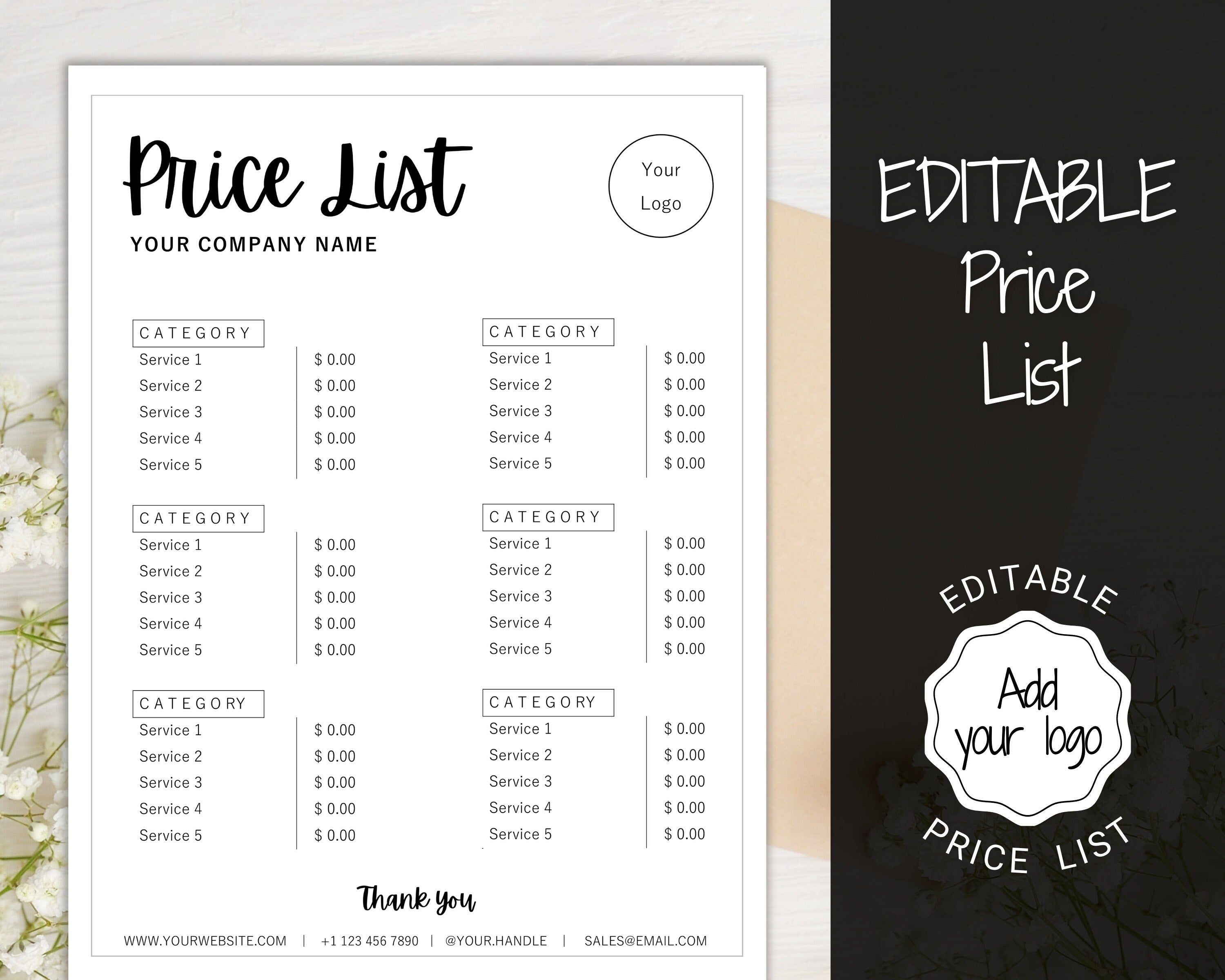 Price List Template Design