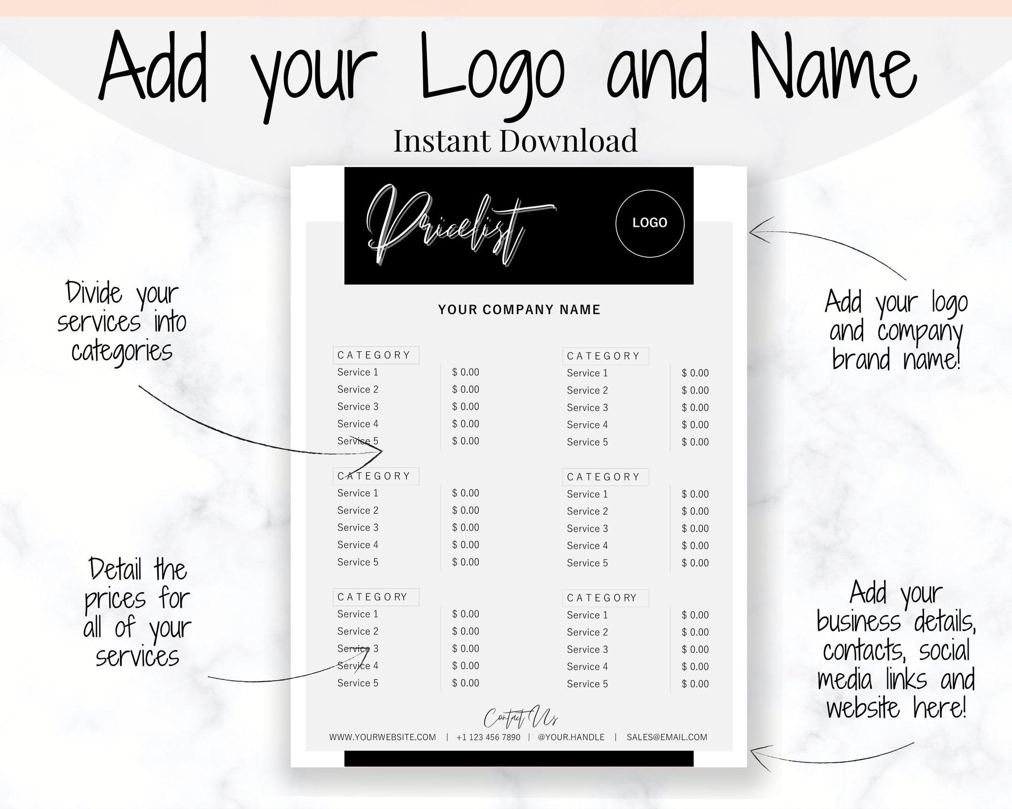 Price List Design Template
