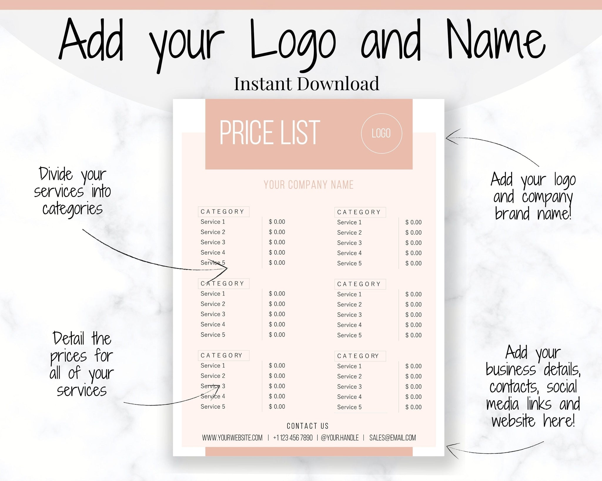 Price List Template Free Downloads