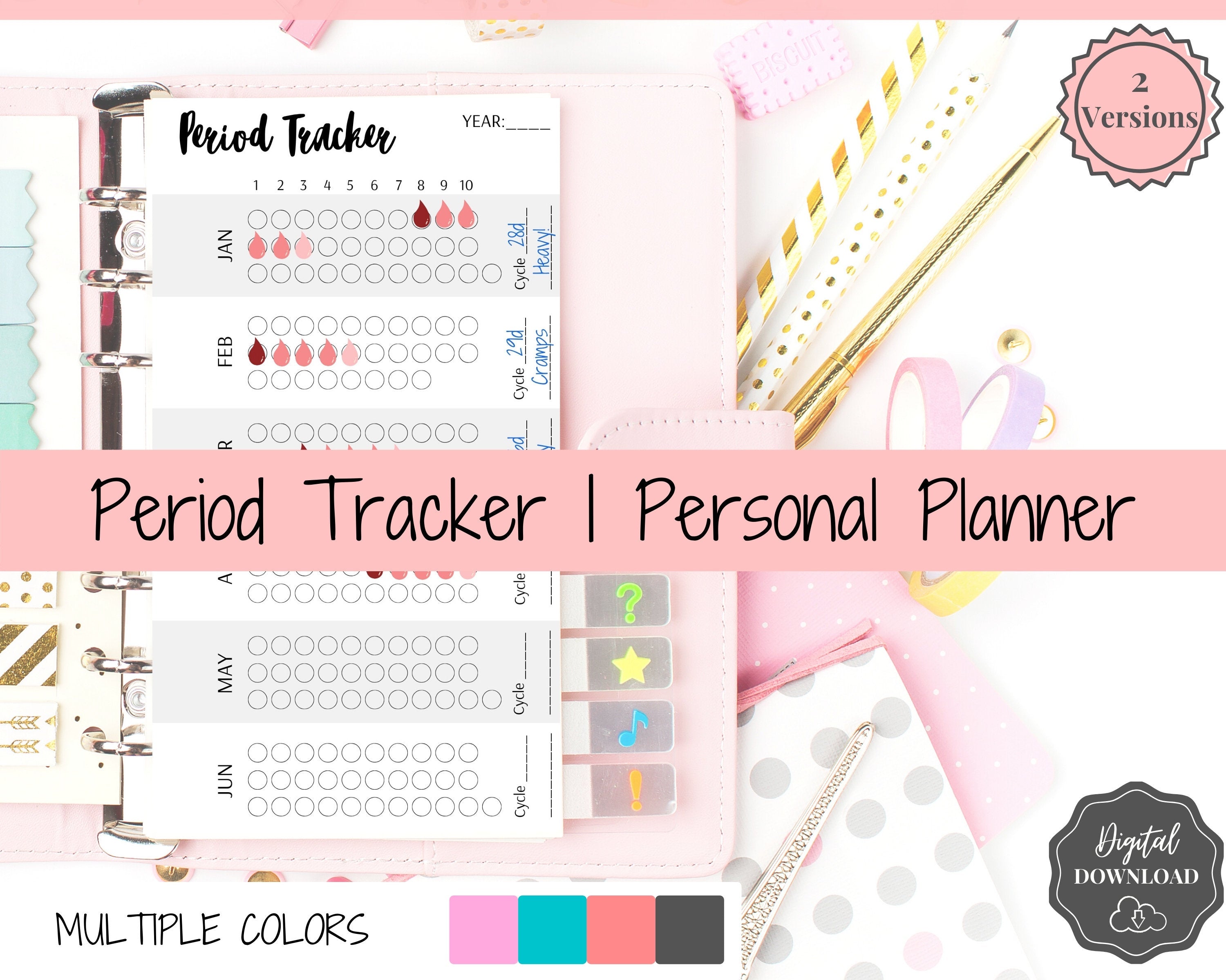 Period Tracker Printable | Personal Planner. Monthly Menstrual log