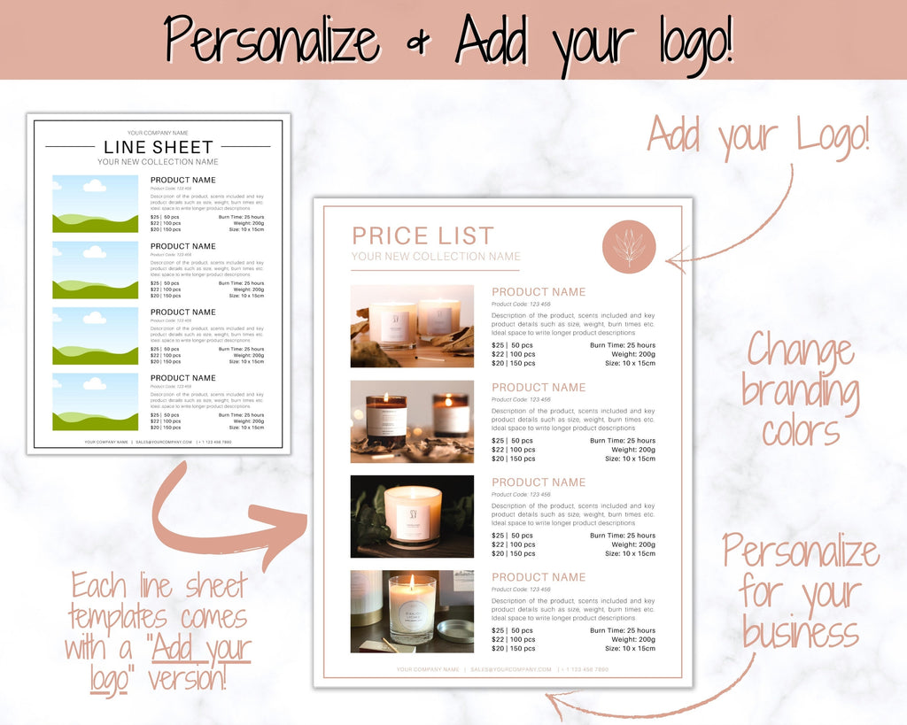 Editable Price List Template Bundle | Create your own Sales Brochure