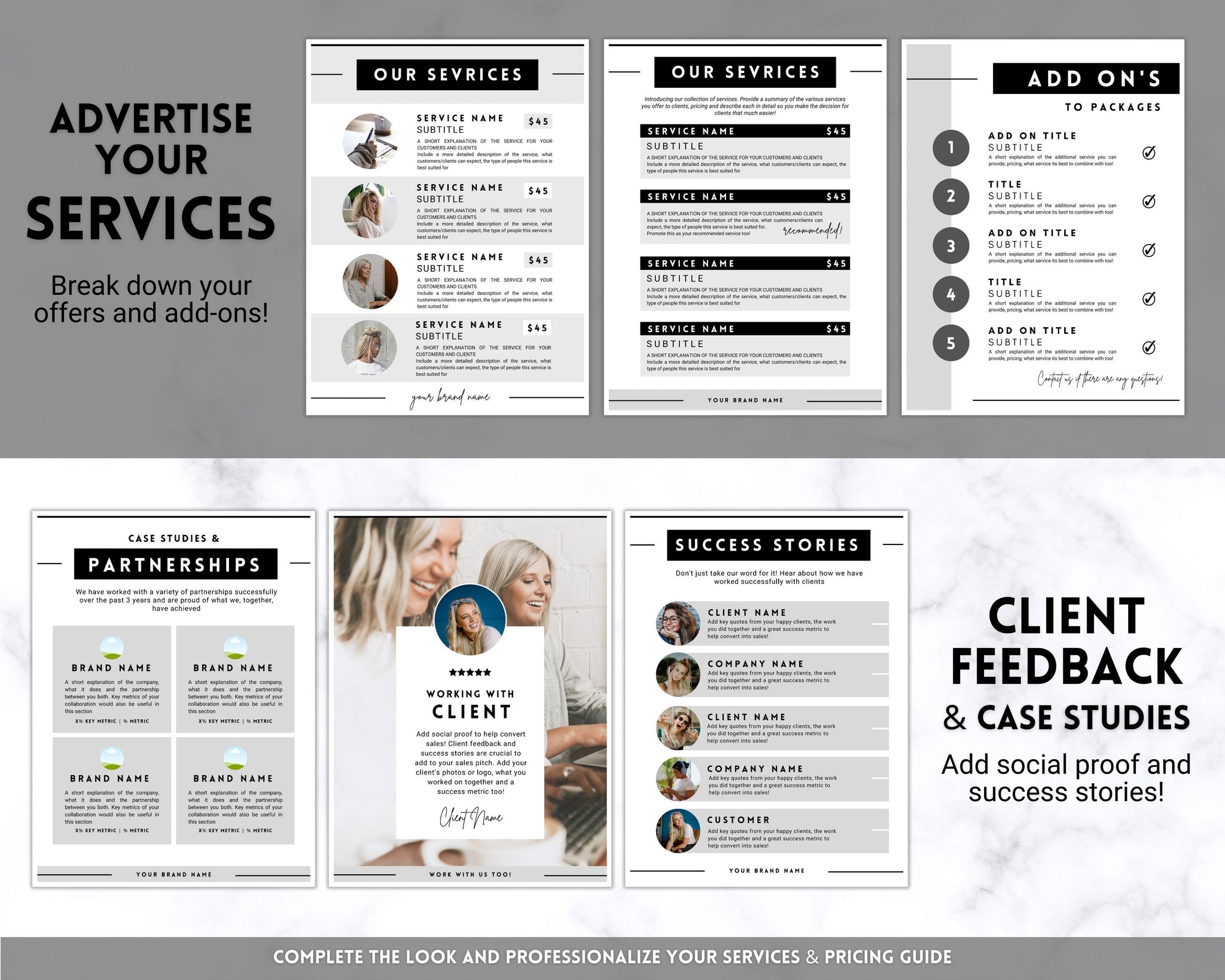 Editable Pricing & Services Guide - Wholesale Linesheet & Catalog