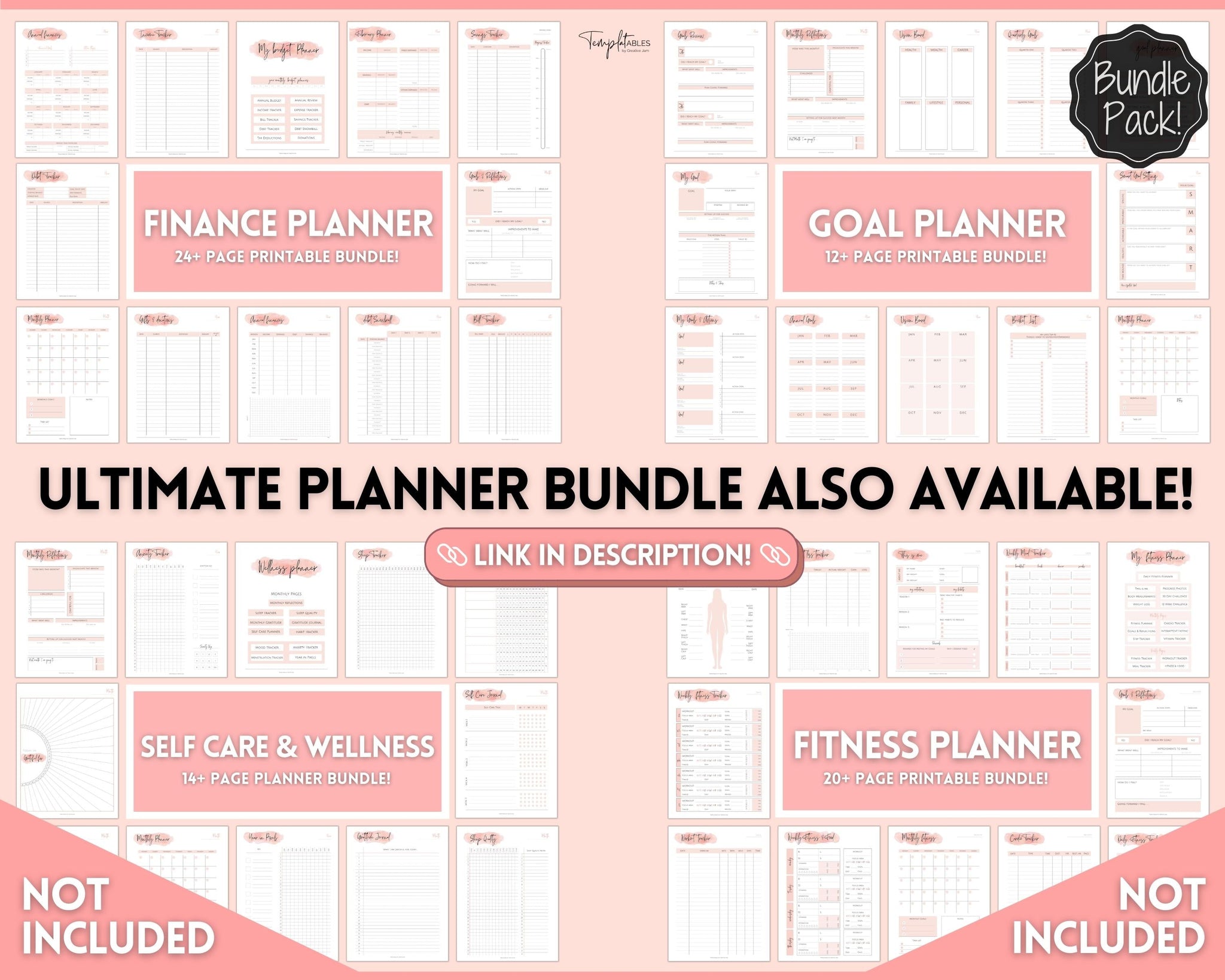 Printable Gratitude Journal BUNDLE | Gratitude Templates | Pink