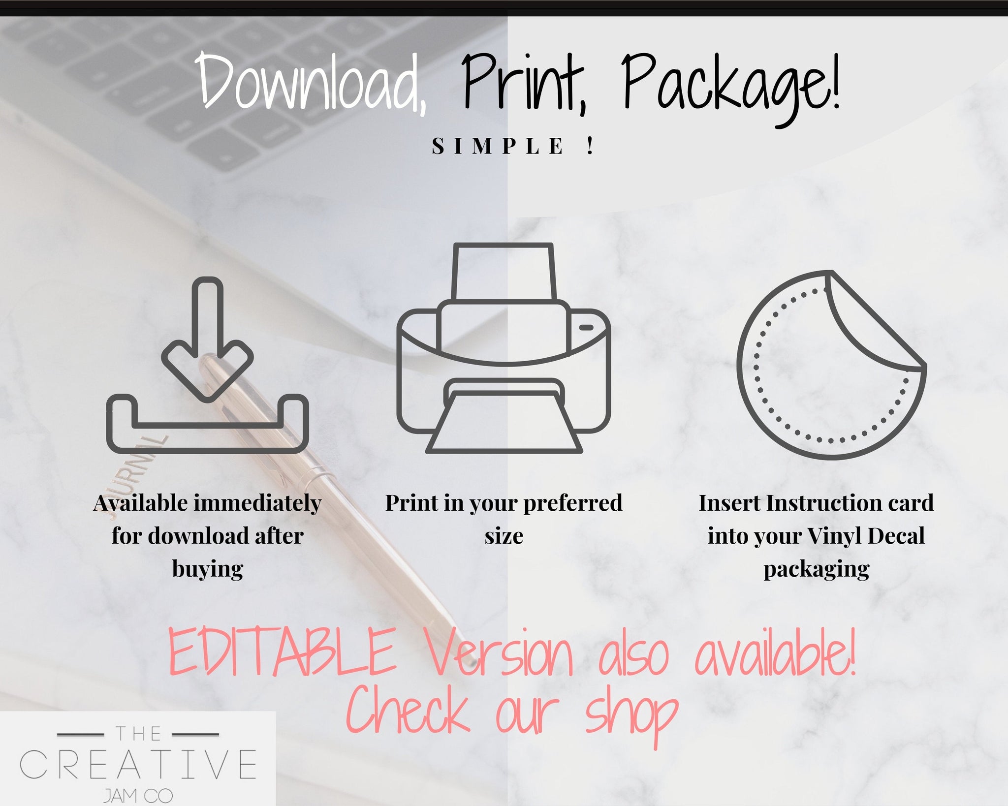 Vinyl Decal Care Card Printable Instructions | Multicolor Bundle
