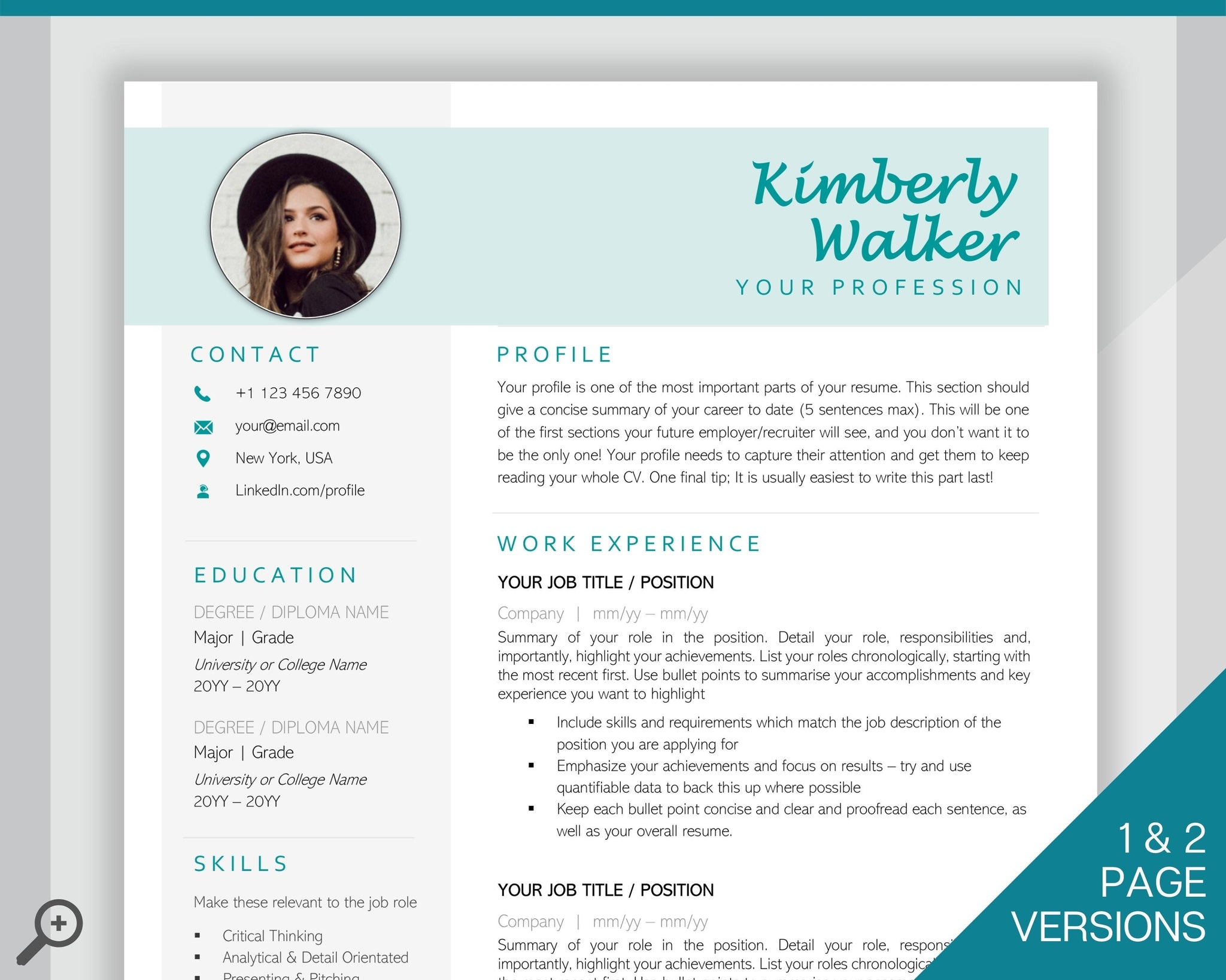 Curriculum Vitae Free Download Free CV Templates For Microsoft Word To