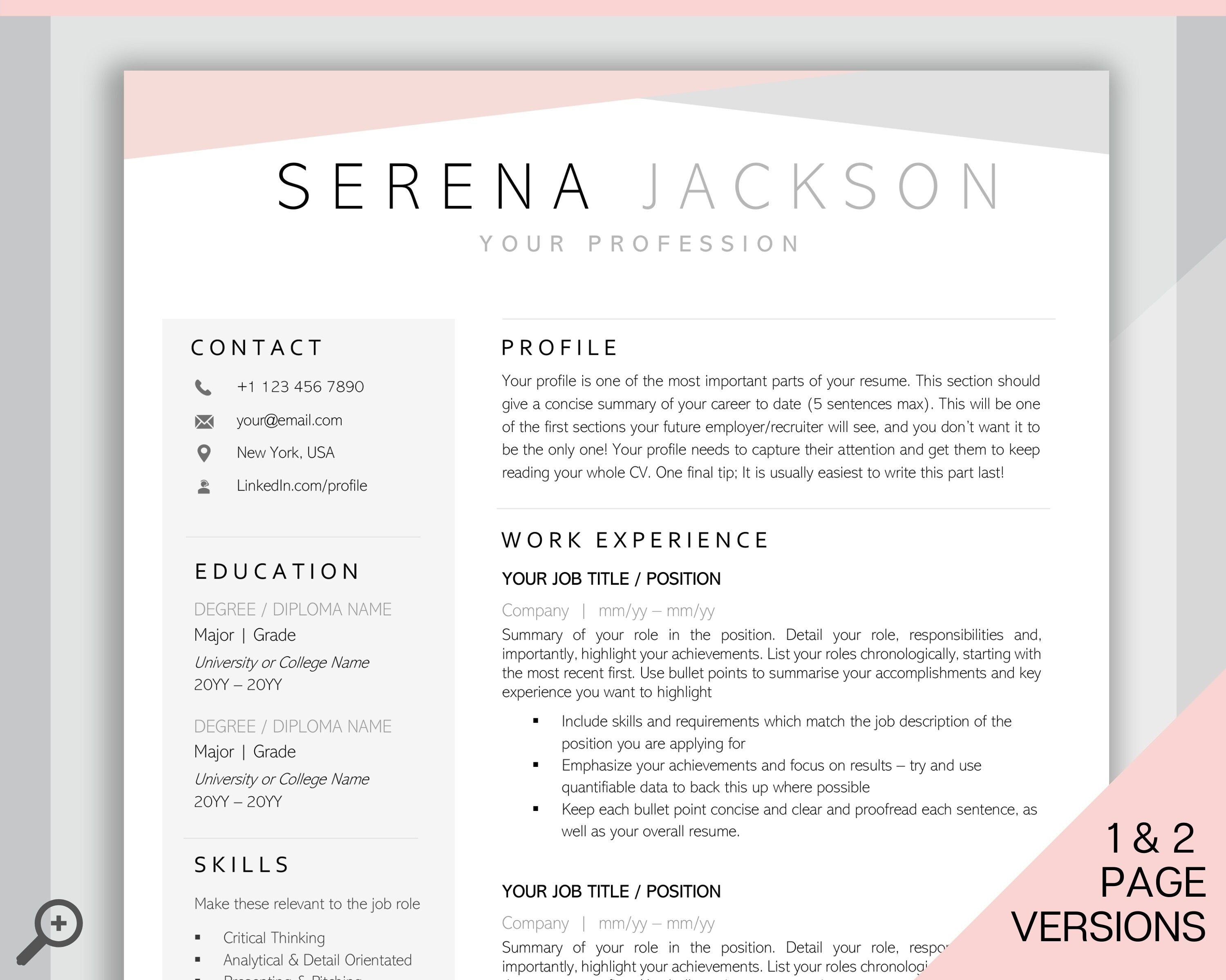 Professional Resume CV Template | Microsoft Word | Style 15
