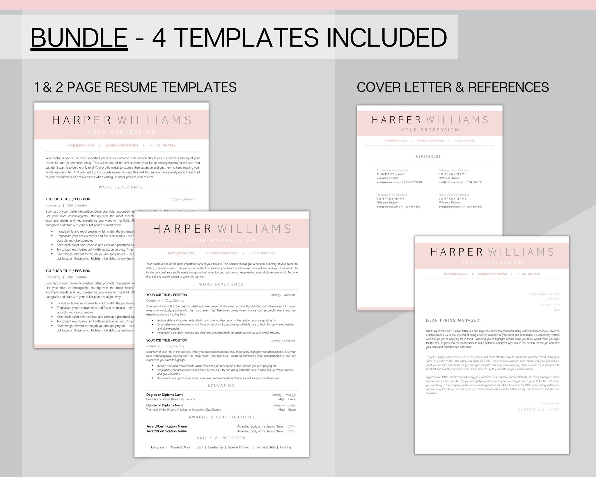 Professional Resume CV Template | Microsoft Word | Style 17