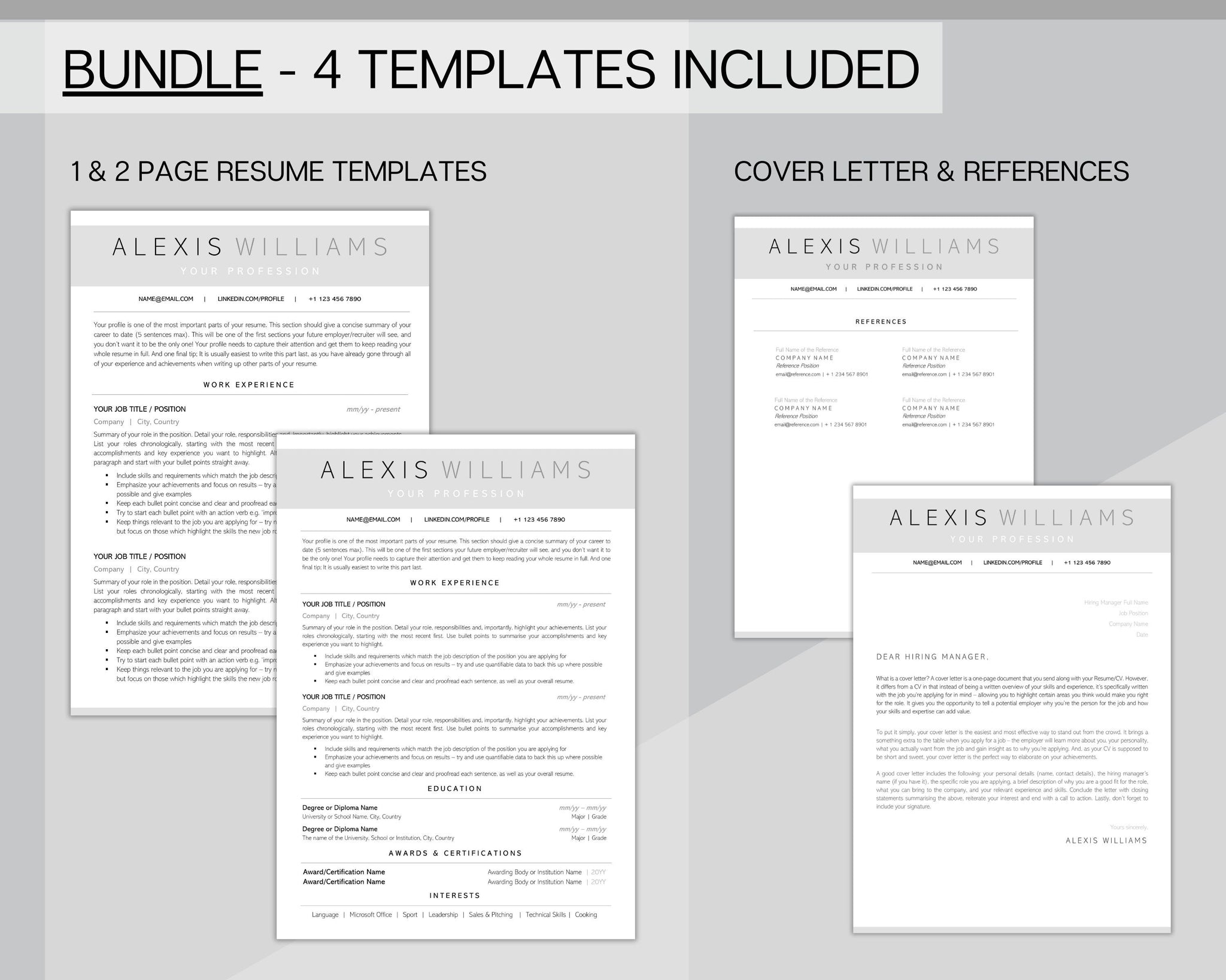 Professional Resume CV Template | Microsoft Word | Style 19