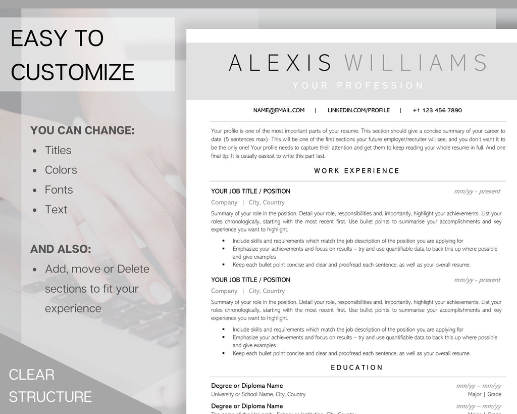 Professional Resume CV Template | Microsoft Word | Style 19