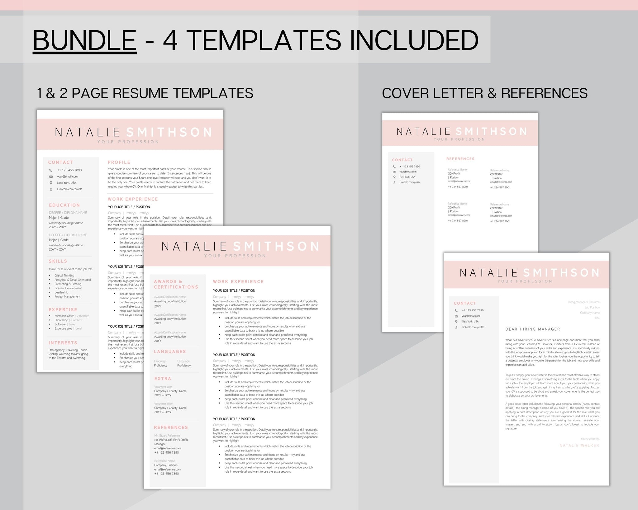 Professional Resume CV Template | Microsoft Word | Style 23