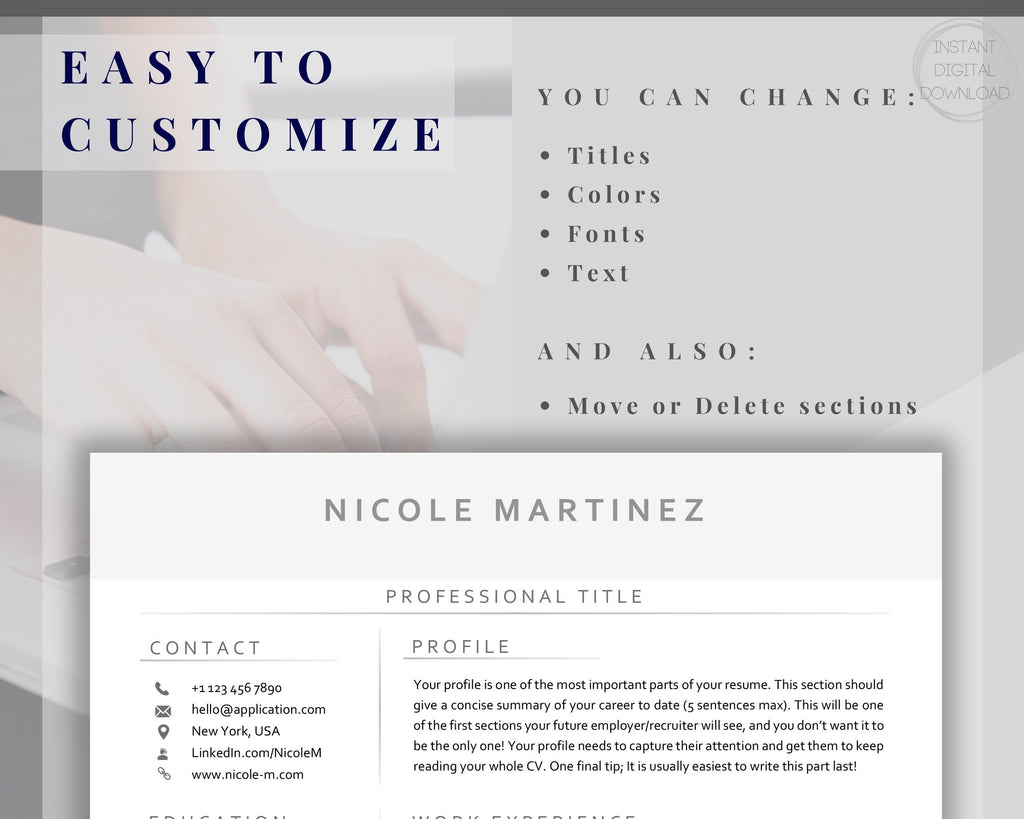 Professional Resume CV Template | Microsoft Word | Style 3