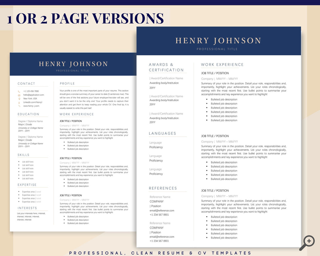 Professional Resume CV Template | Microsoft Word | Style 1