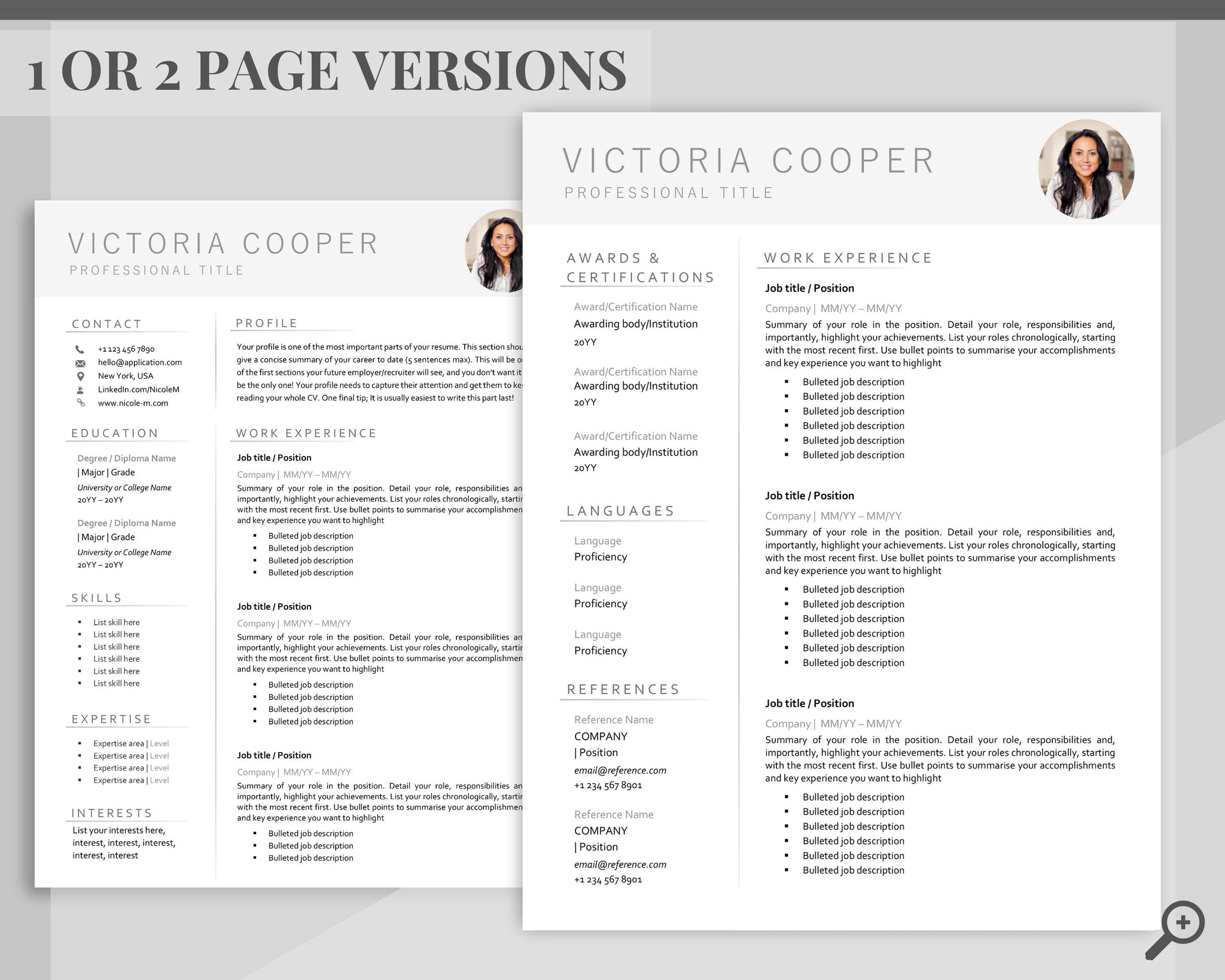 Professional Resume CV Template | Microsoft Word | Style 11