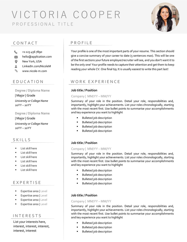 Professional Resume CV Template | Microsoft Word | Style 11