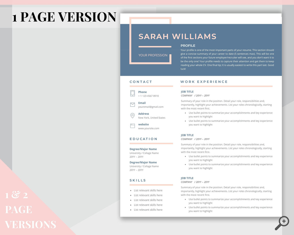 Professional Resume CV Template | Microsoft Word | Style 12