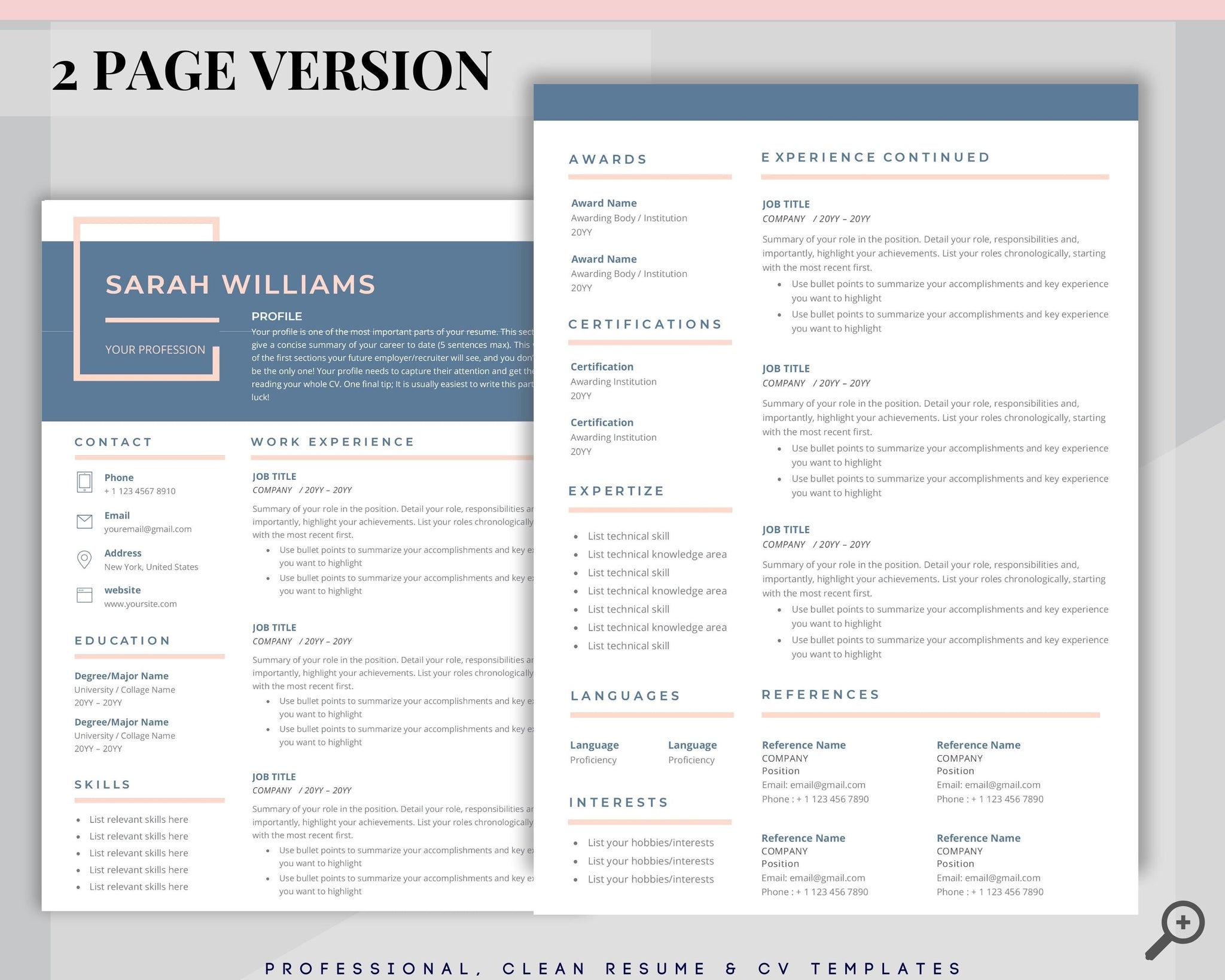 Professional Resume CV Template | Microsoft Word | Style 12