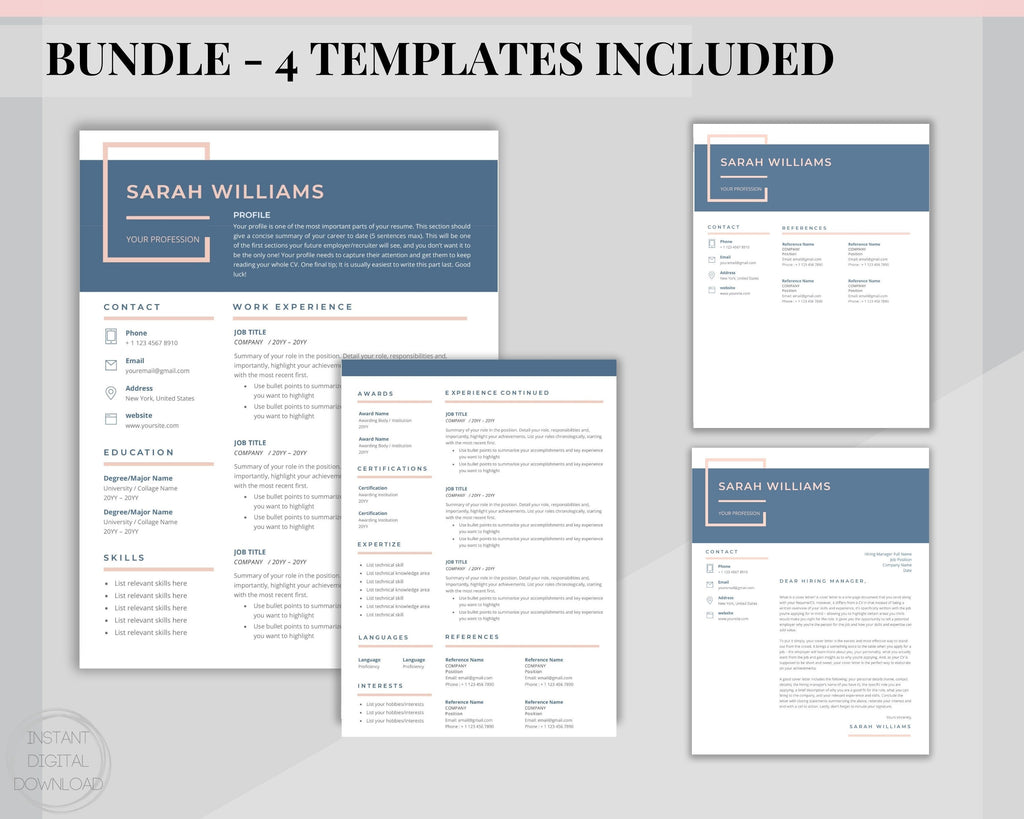 Professional Resume CV Template | Microsoft Word | Style 12