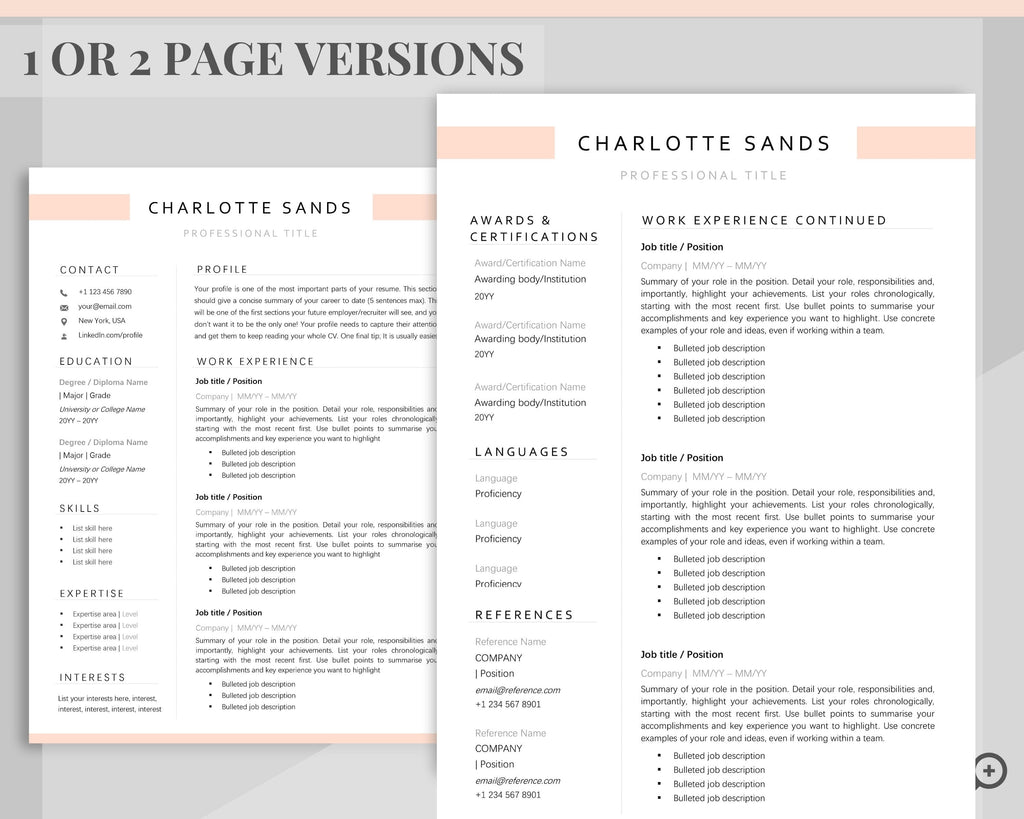 Professional Resume CV Template | Microsoft Word | Style 13